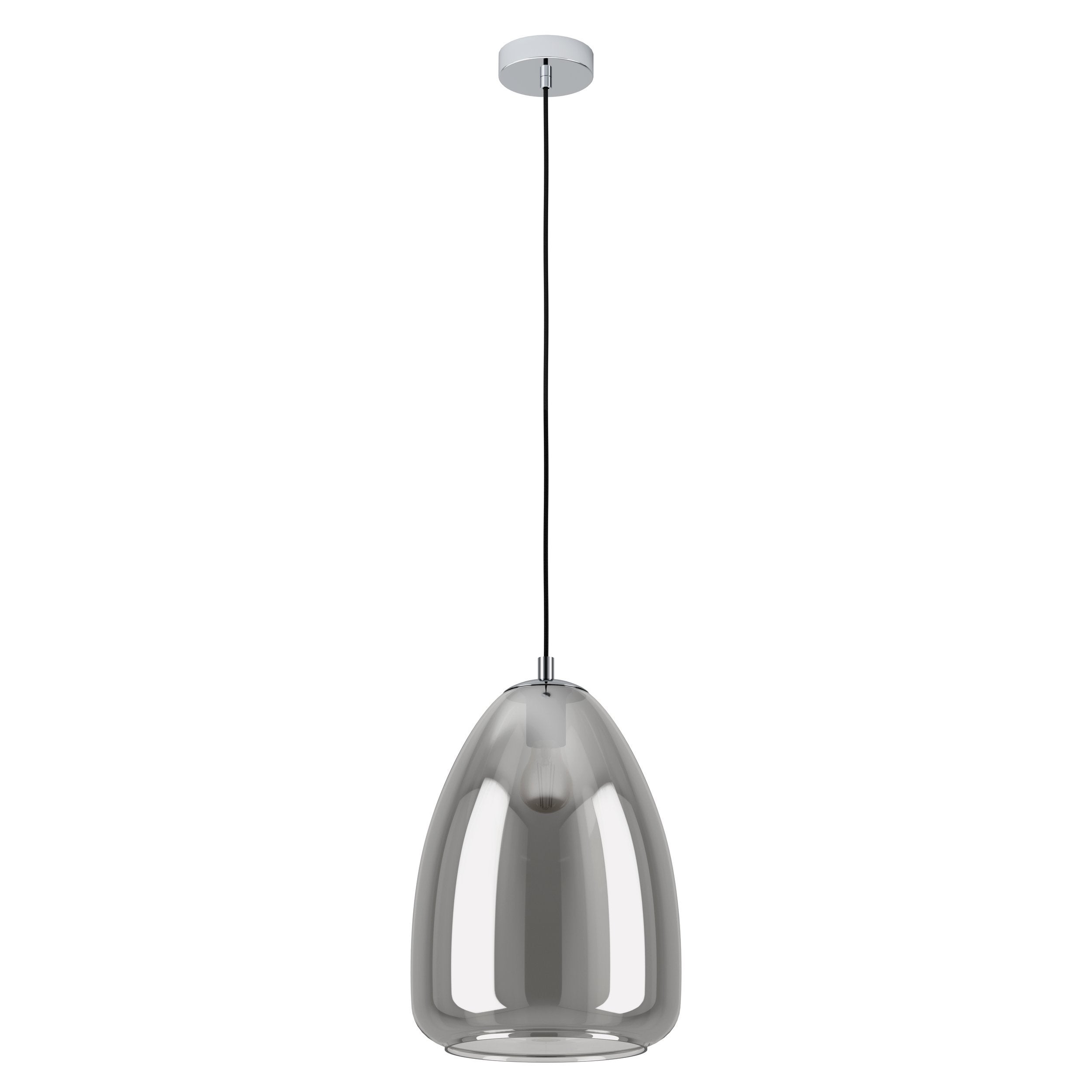 Lámpara Colgante Eglo Alobrase vidrio Fumé Ø30cm 1xE27 | Leroy Merlin