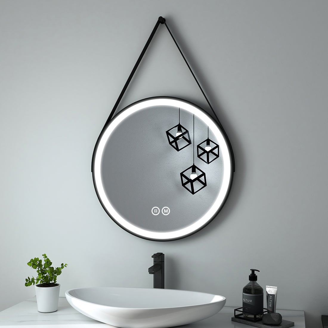 Heilmetz Miroir LED Circulaire 60 cm - 3 Couleurs de Lumière CRI 90 ...