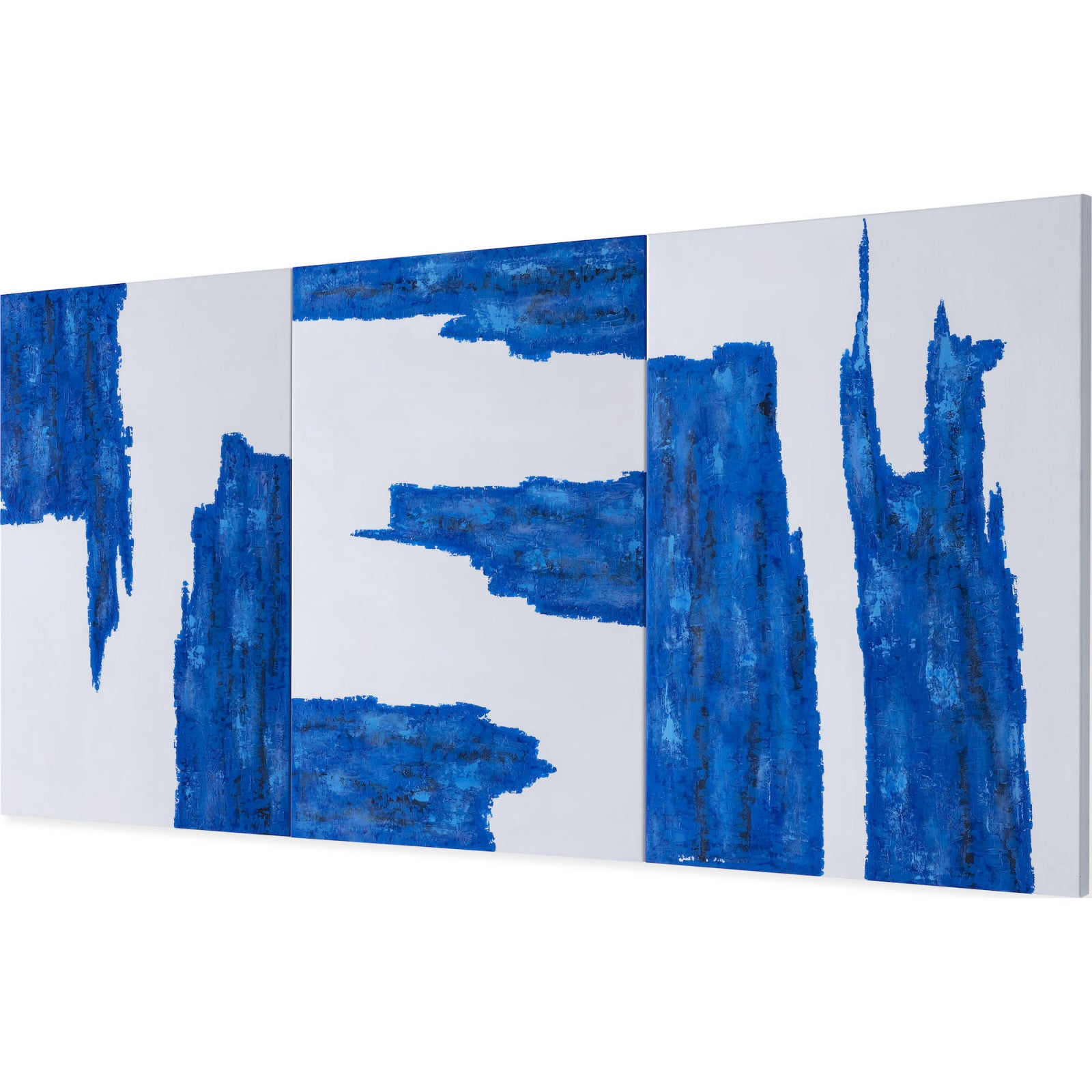 Toile abstraite bleue élégance 270 x 5 x 120 cm Bleu océanique nuancé ...