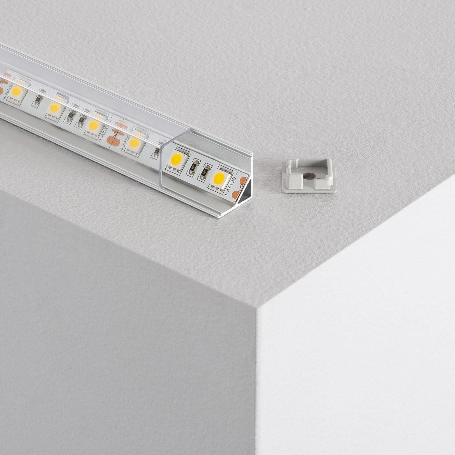 Ledkia Profilo in Alluminio per Angoli Triangolare 2m per Striscia LED ...
