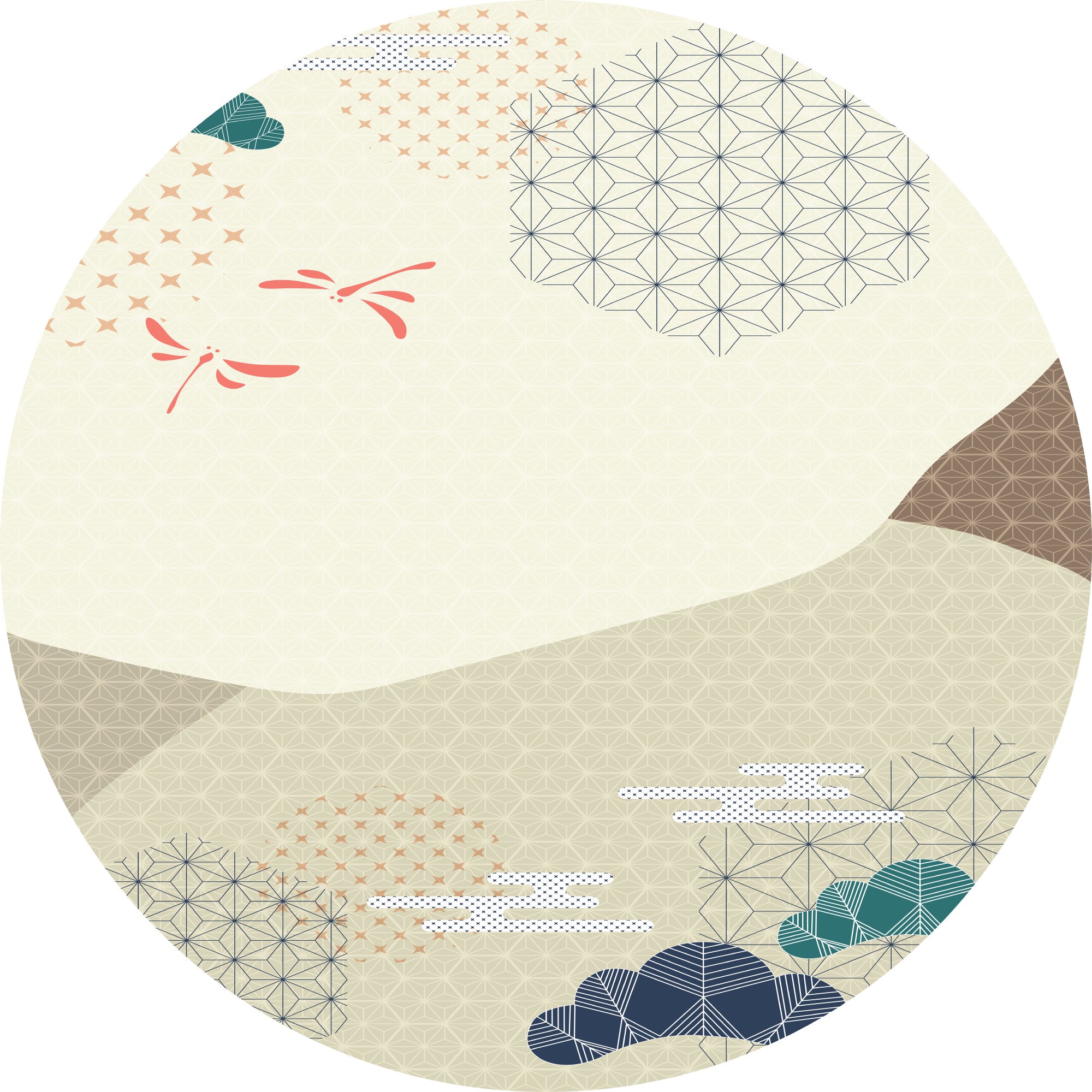 Tapis antidérapant en vinyle, Sakura [Diam] 150 cm - PVC imprimé ...