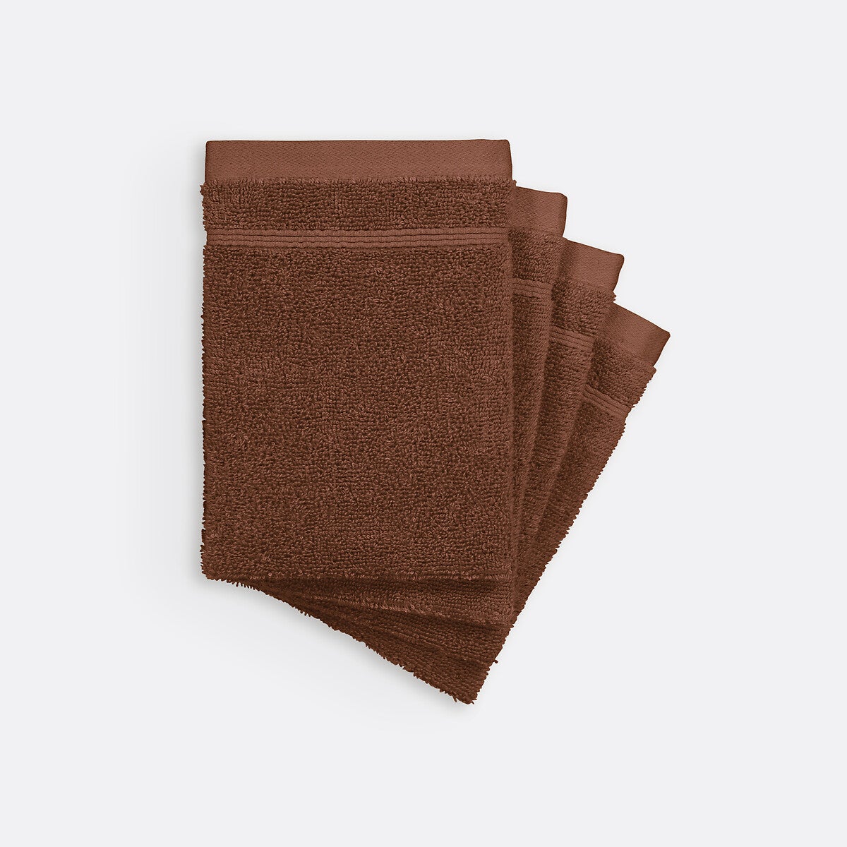 Lot 4 gants de toilette éponge bouclette, Zavara - Ecorce - 15 x 21 cm ...