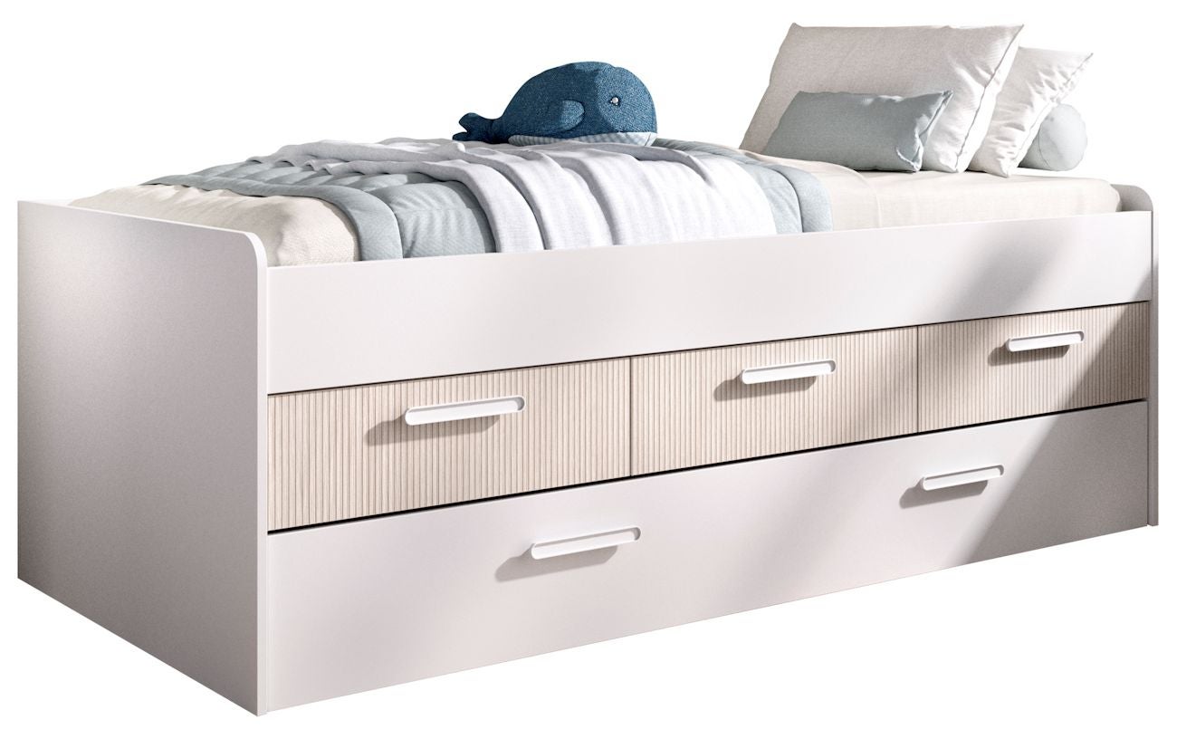 Leka - cama compacta - 67,5x194,3x95 - /alistonado blanco para hogar ...