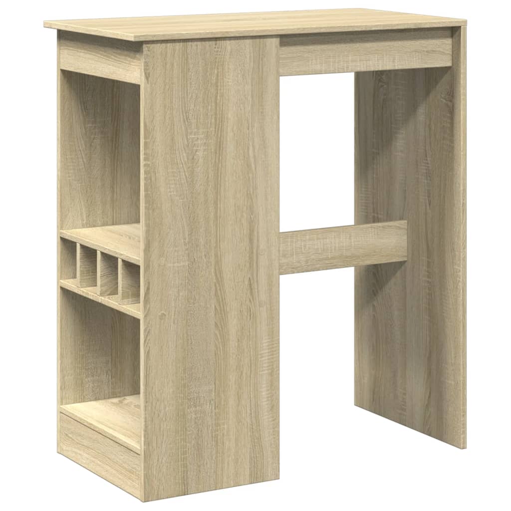 Table de bar | Table de Cuisine | Table Haute avec étagères chêne ...
