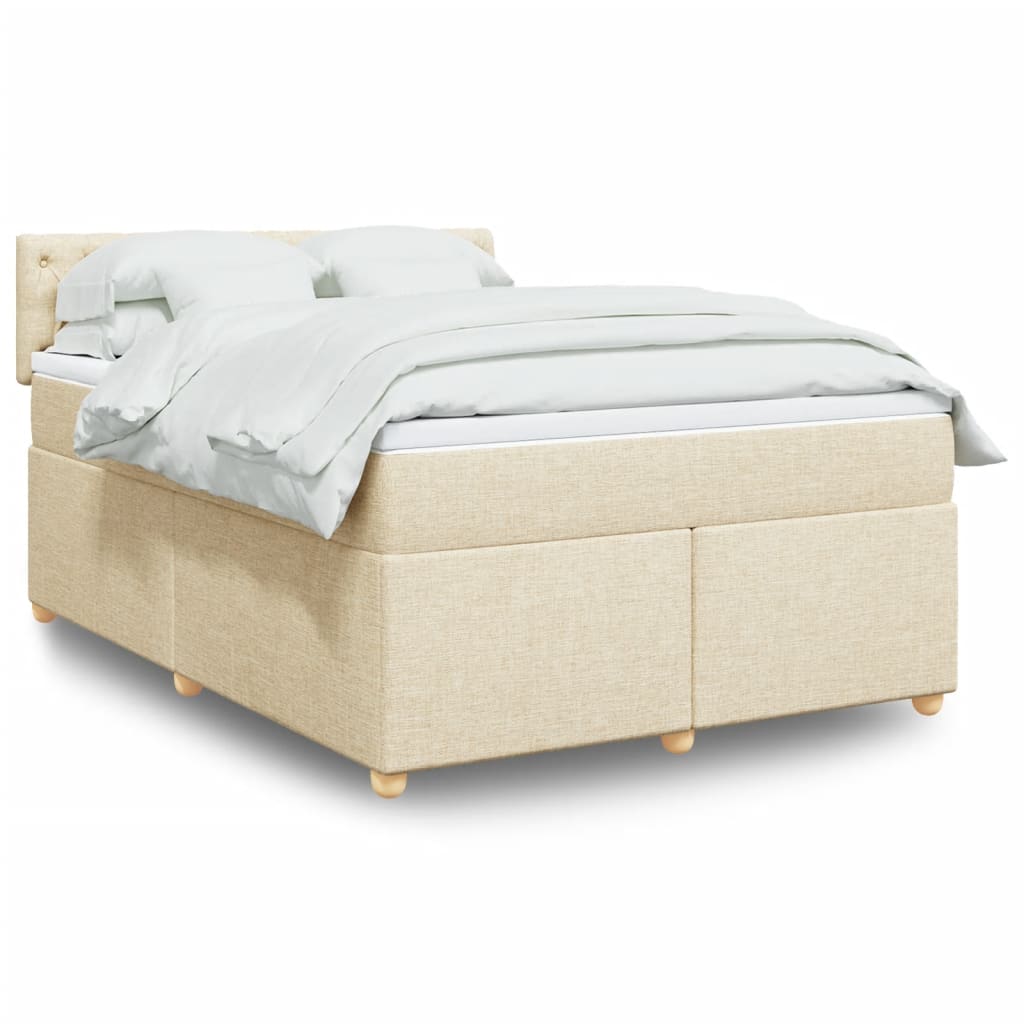 Cama box spring con colchón tela color crema 160x200 cm | Leroy Merlin