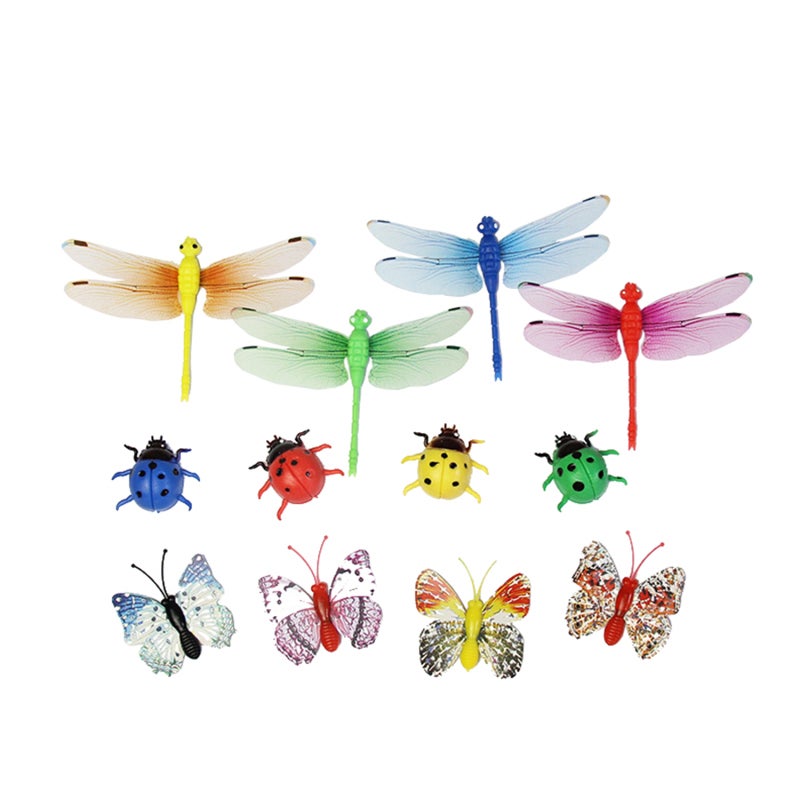 Lot de 12 autocollants papillon, libellule, coccinelle en PVC ...