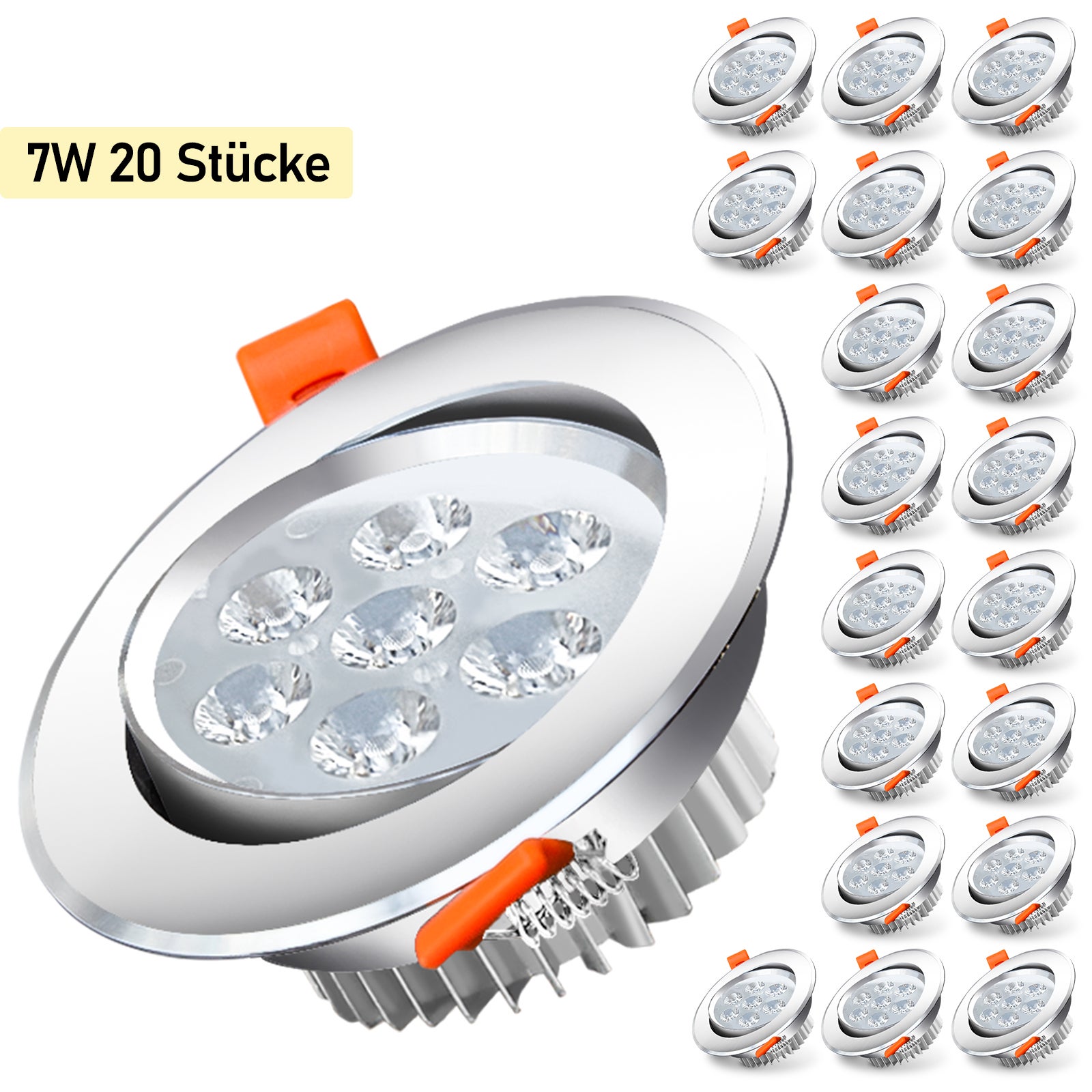 Juego de 20 focos empotrables LED integrados, 3 W, blanco frío, focos empotrables LED ...