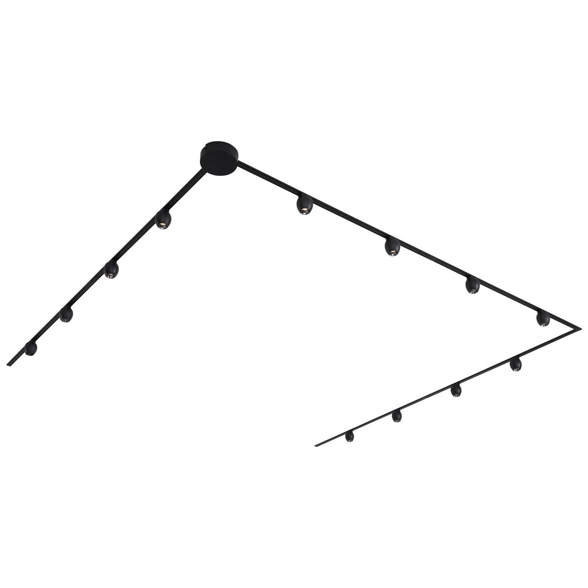 Sistema de iluminación de riel moderno con 12 focos negros monofásicos ...
