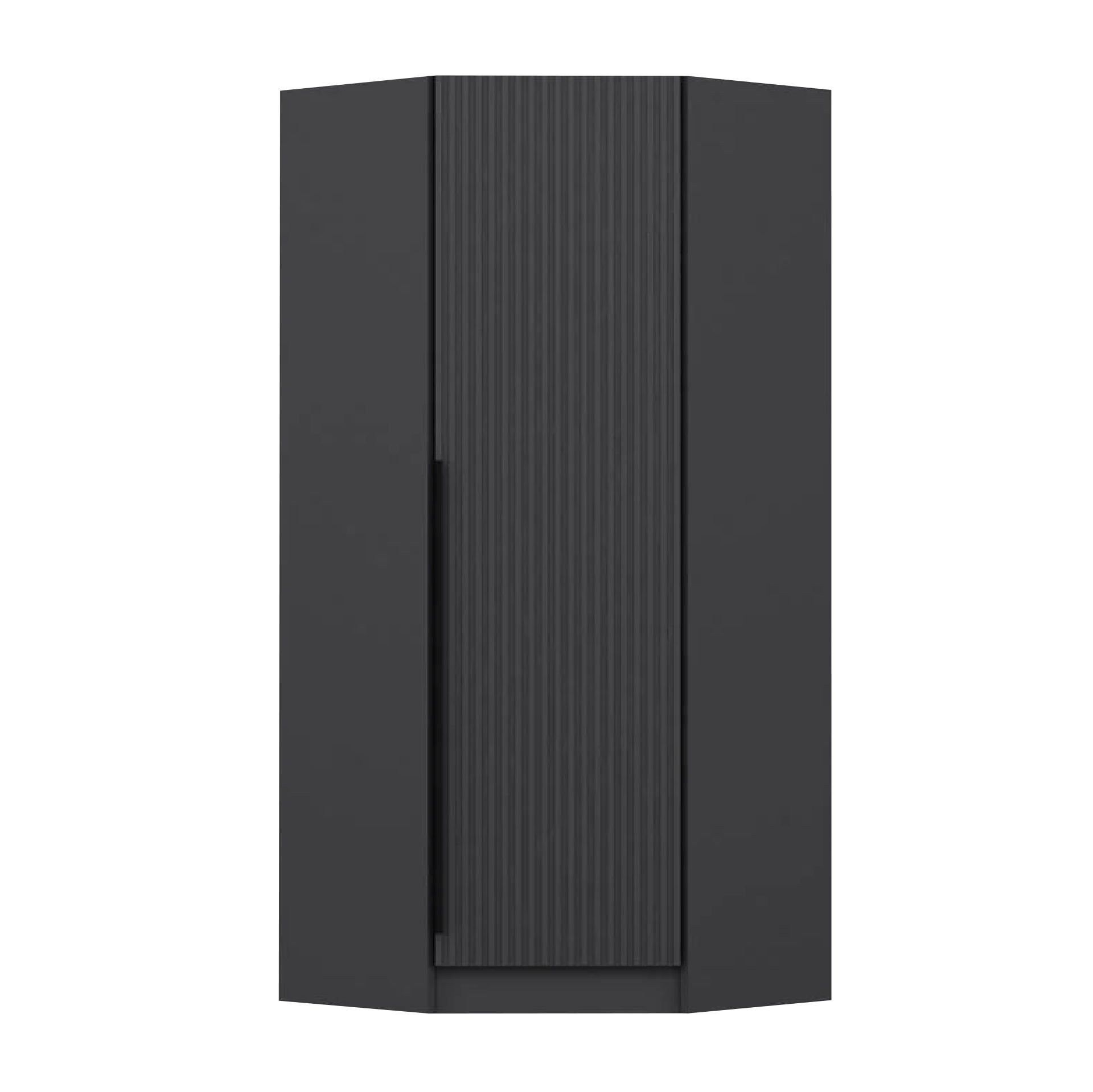 Armoire d'angle 1 portes Kanawa L74xH210cm Anthracite et Noir | Leroy ...