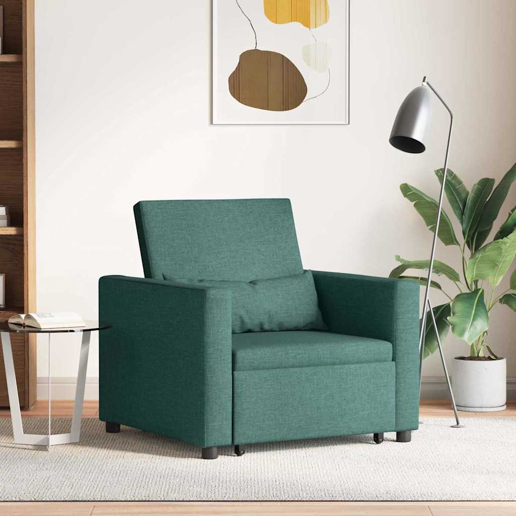 Canapé Lit Simple Vert foncé 90 x 165 x 87 cm tissu vidaXL | Leroy Merlin