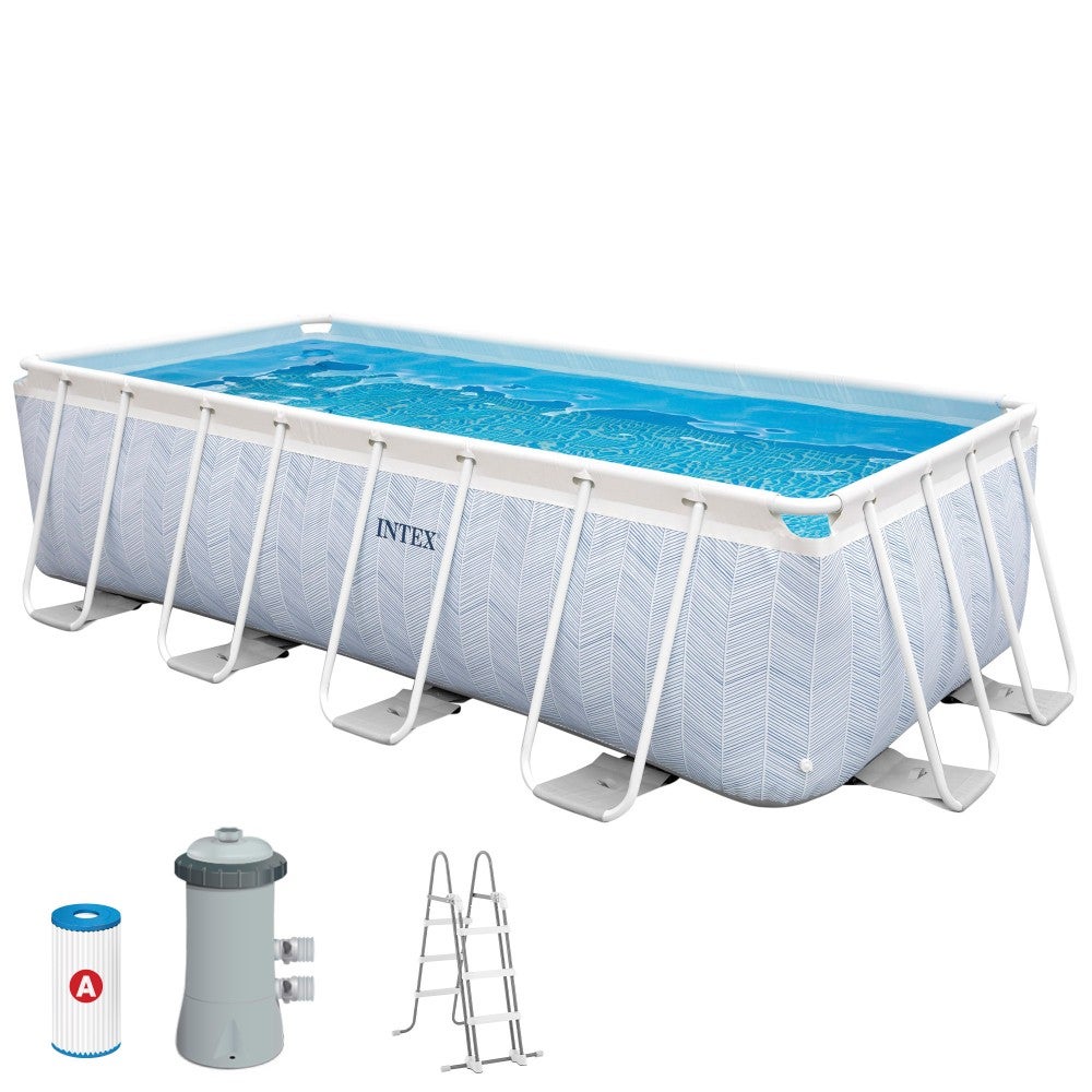 Piscina desmontable rectangular 6.836 L c/depuradora Chevron Prism ...