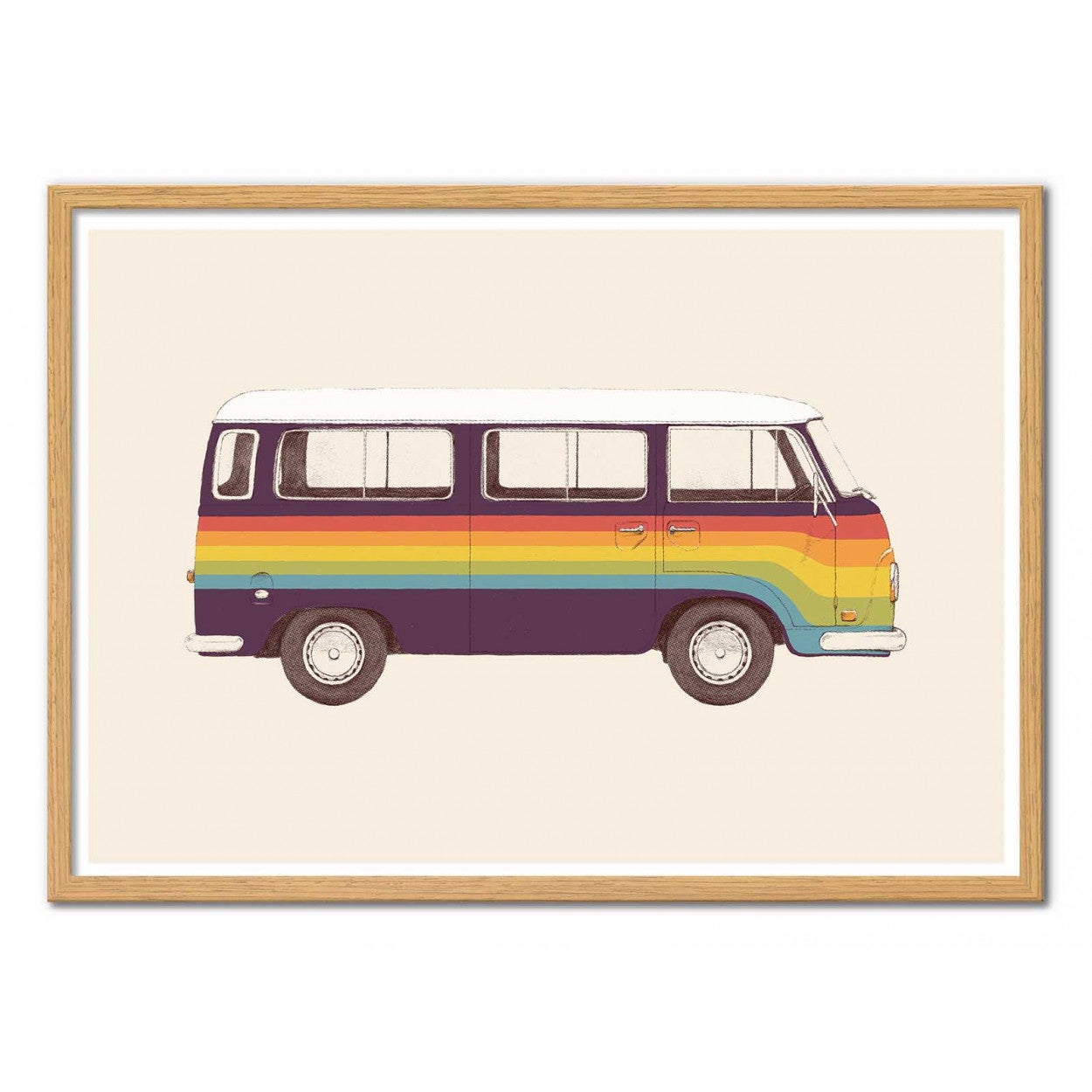 Art-Poster - Van Rainbow - Florent Bodart - avec cadre chêne 50 x 70 cm ...