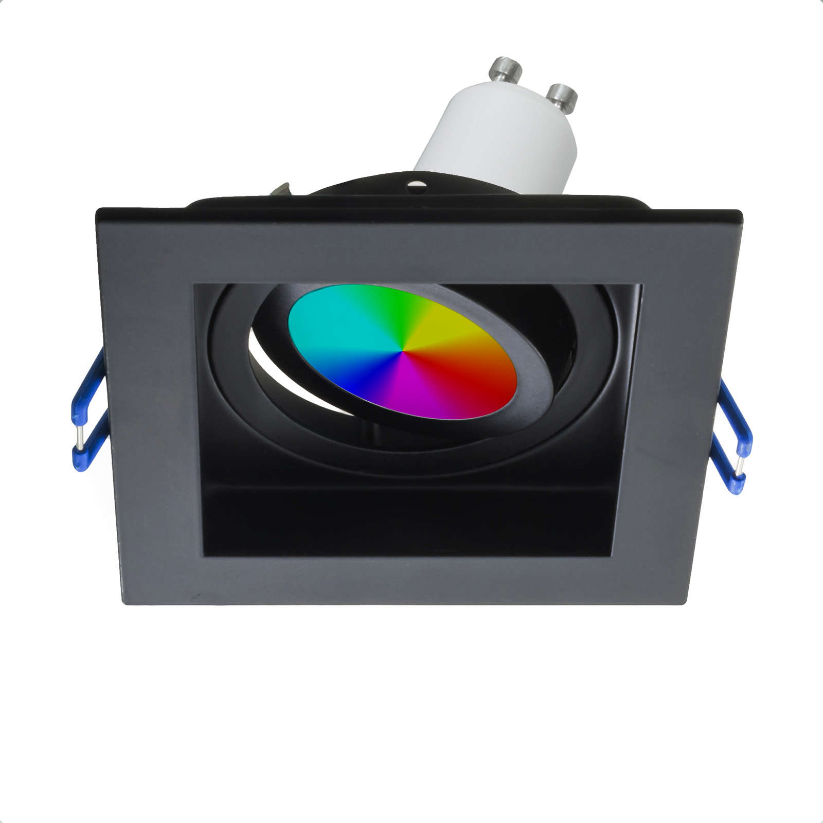 Square LED spot 6W RGB GU10 lampe 90mm encastré pivotant effet de ...