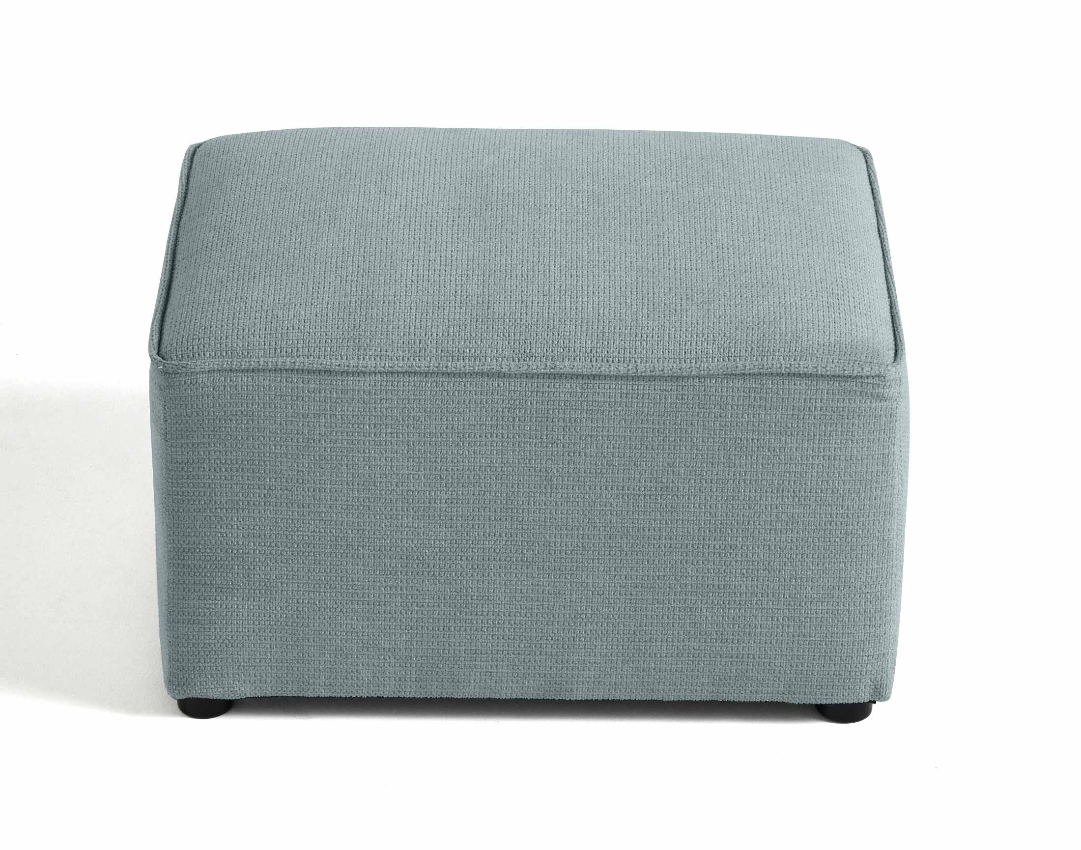 Pouf en tissu texturé 63*47*42 cm bleu - CANOPY - Best Mobilier | Leroy ...