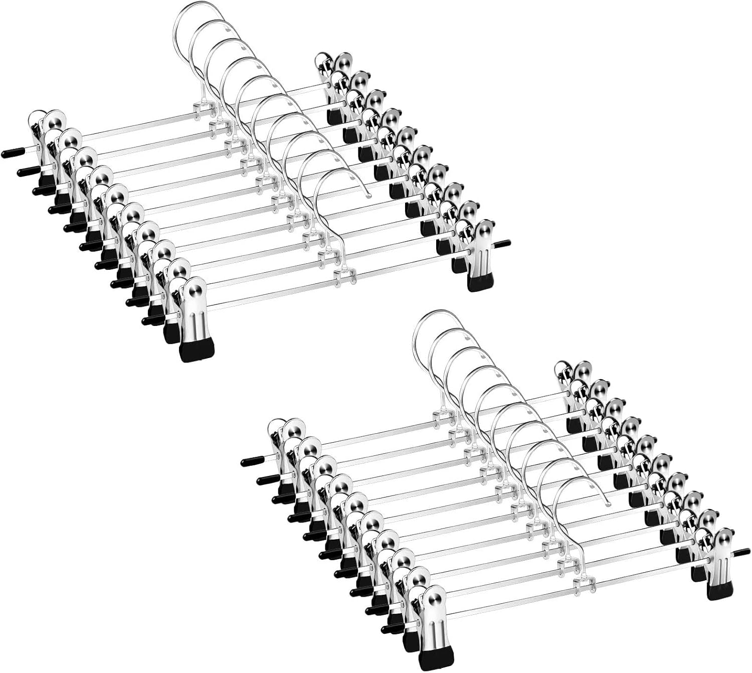 Paquete de 20 perchas metálicas para pantalones, con dos pinzas ...