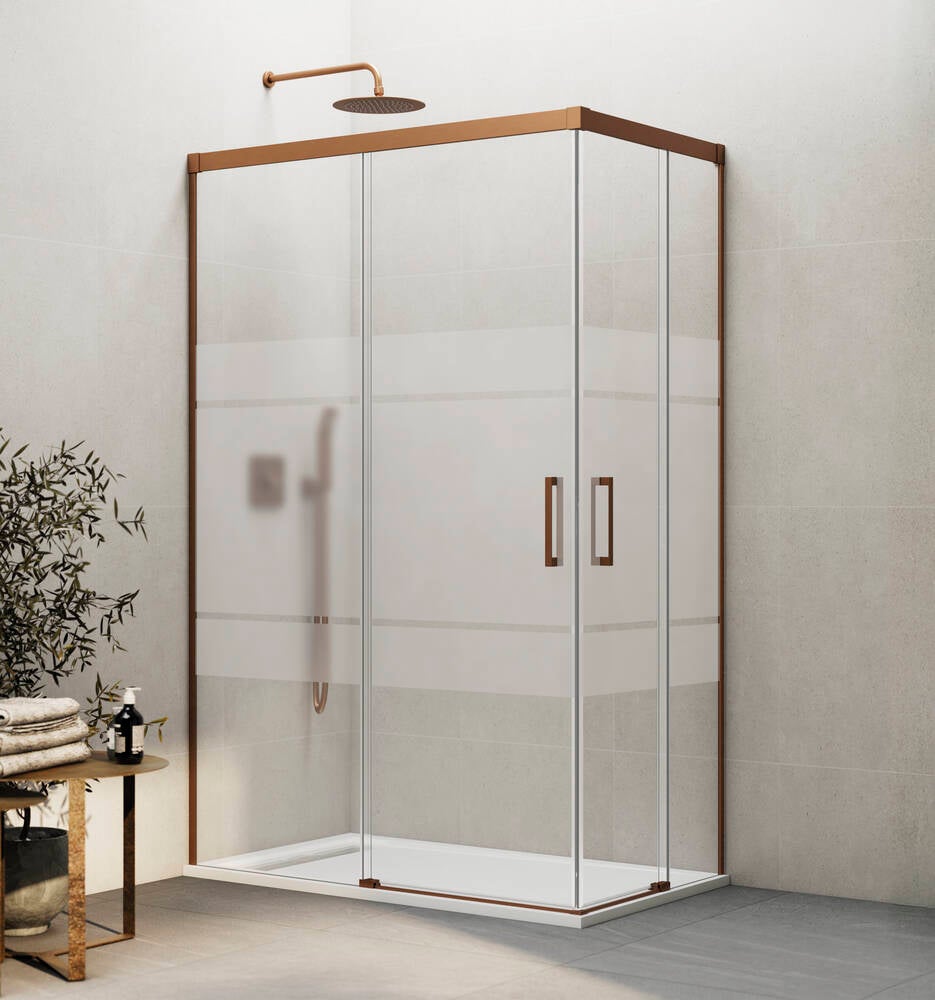 Gme Basic Mampara De Ducha Angular Con Entrada Al Vértice Translúcida ...