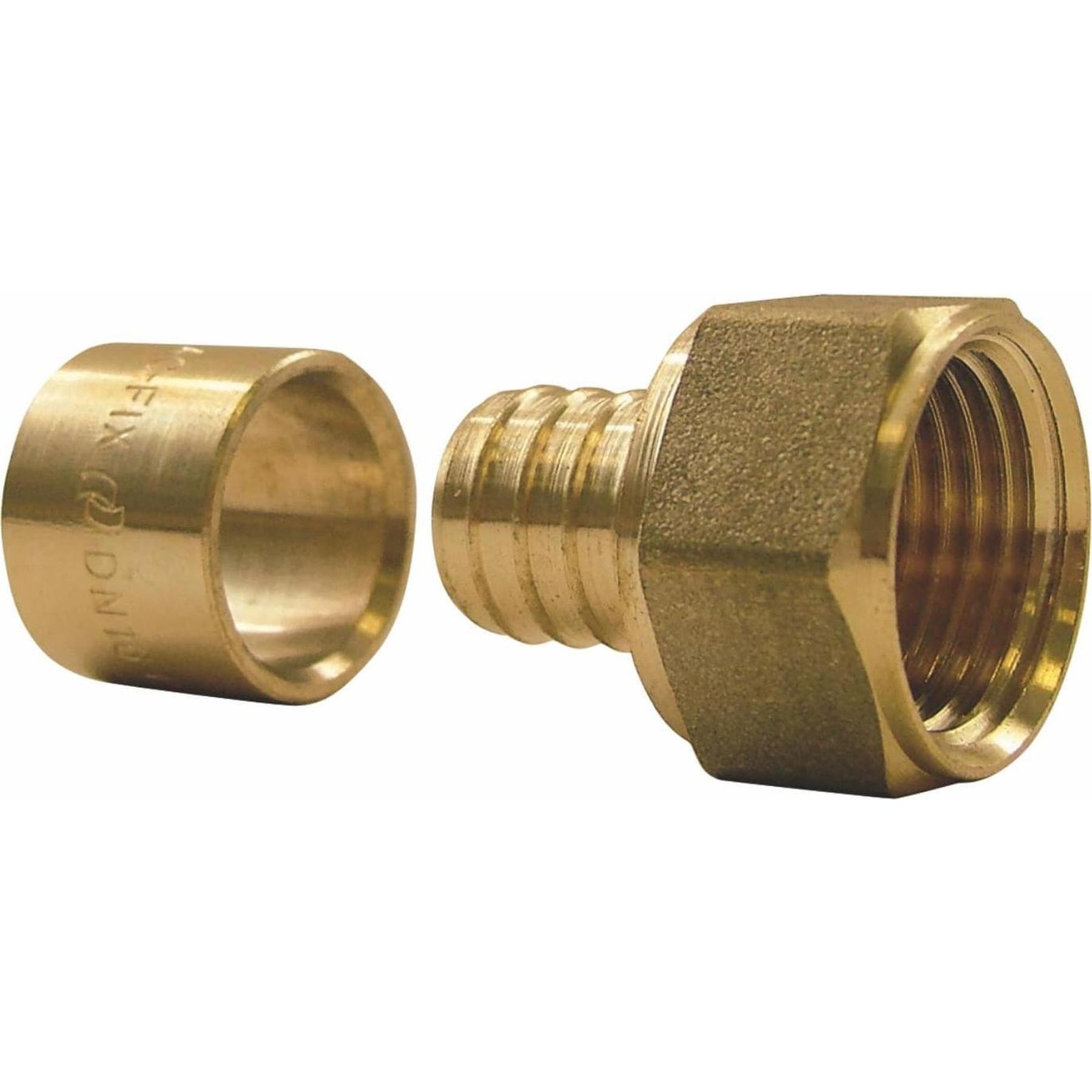 PACK de 10 raccords a glissement tout laiton pour tube PER diamètre 20 femelle diamètre 1/2 ...