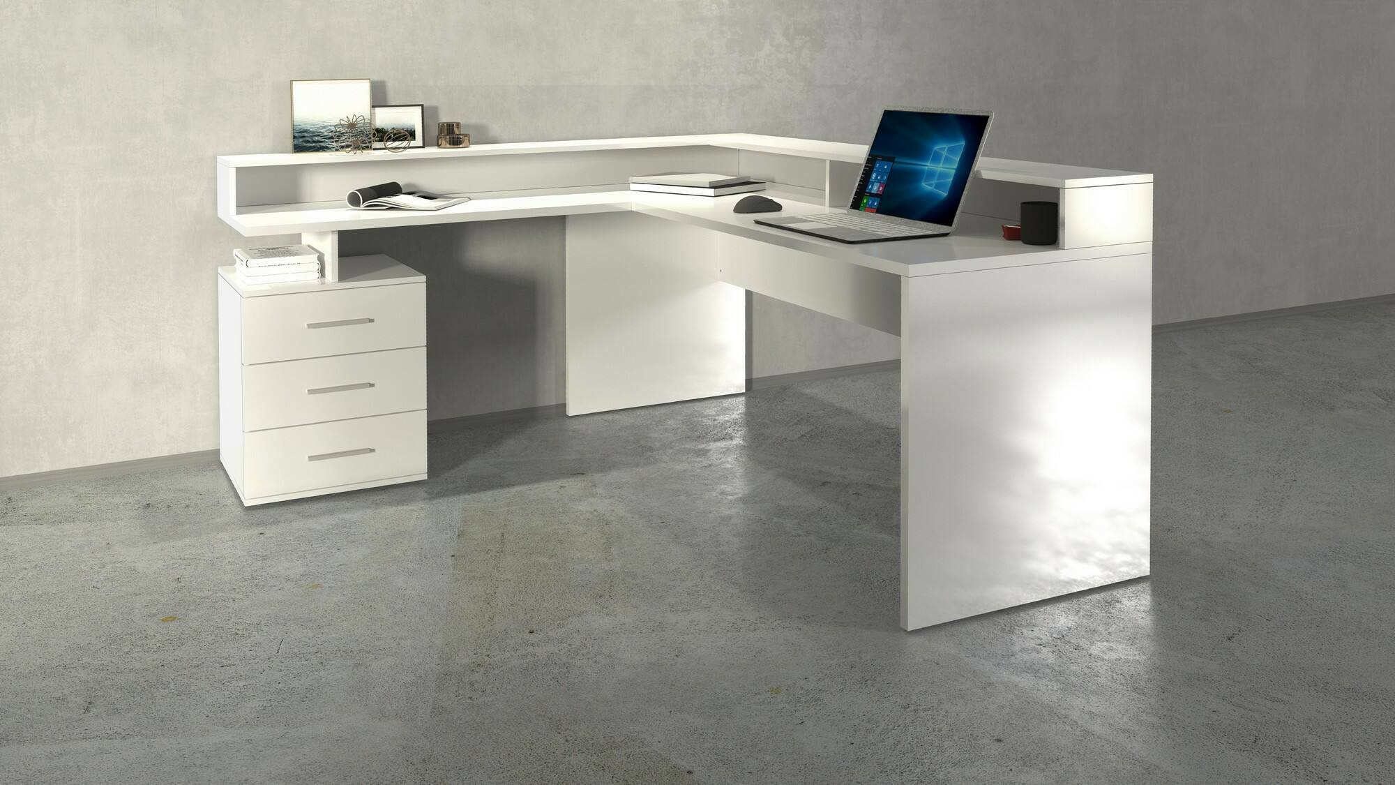 Bureau Salomone, Bureau d'angle avec plateau, Bureau polyvalent ...