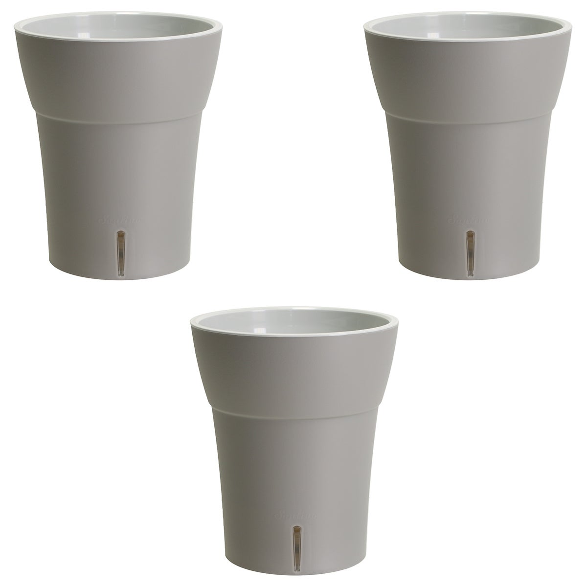 Lot de 3 pots pour orchidées avec réserve d'eau - Dali-dea gris clair 2 ...
