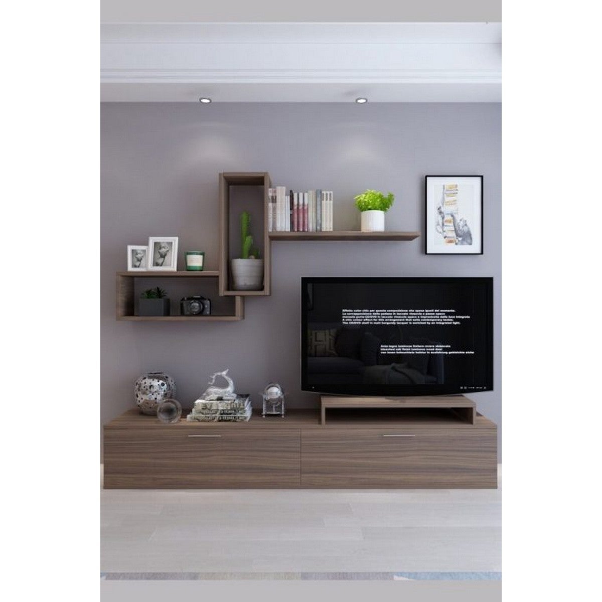 Mueble TV Caleb, Aglomerado de Melamina, Marrón, Epikasa | Leroy Merlin