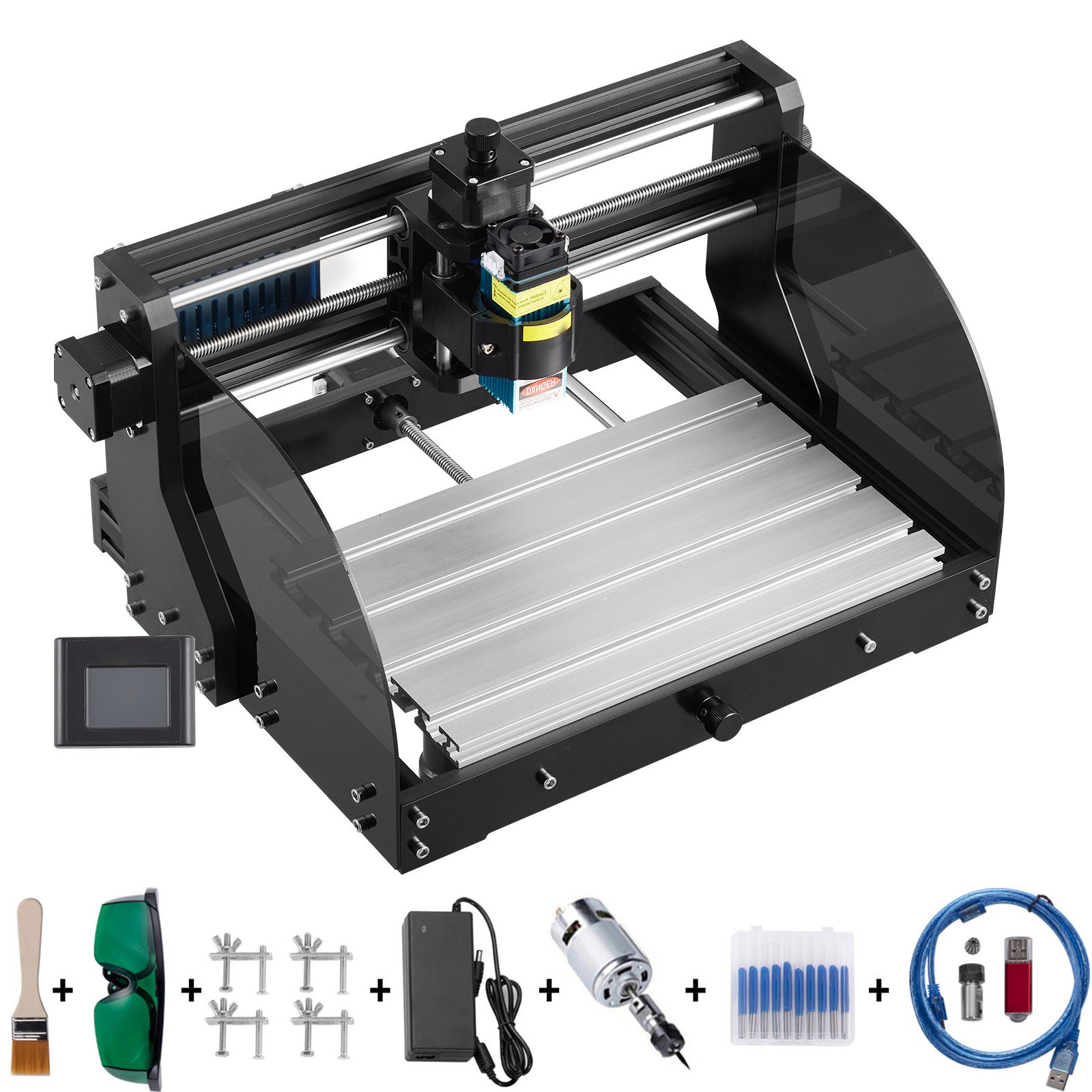 Routeur CNC SucceBuy 3018 Pro 300x180x45mm,Graveur laser 15W,Contrôle ...