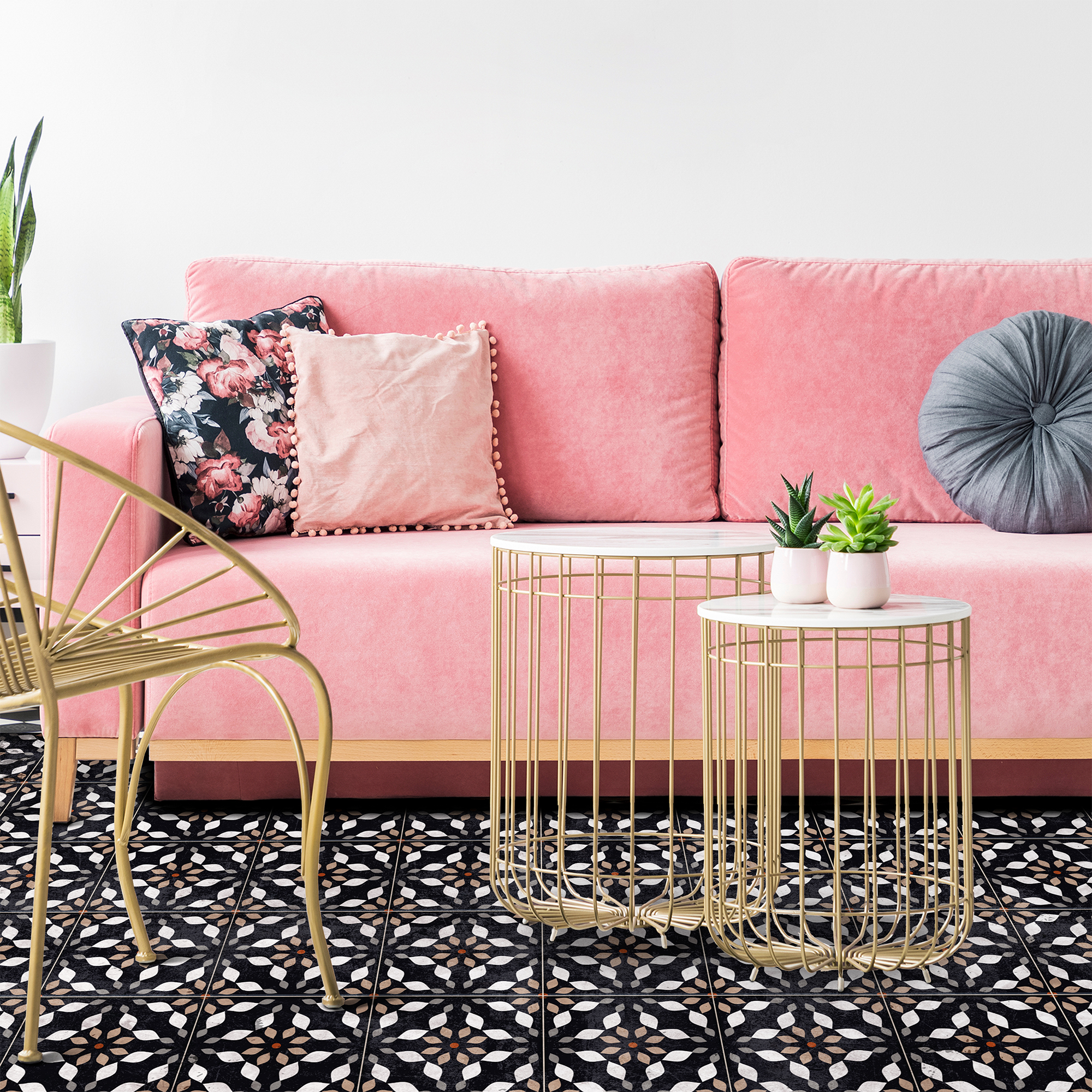 Tapis/ Motifs géométriques floraux / 61x91 cm - RECTANGLE/ Créé et ...