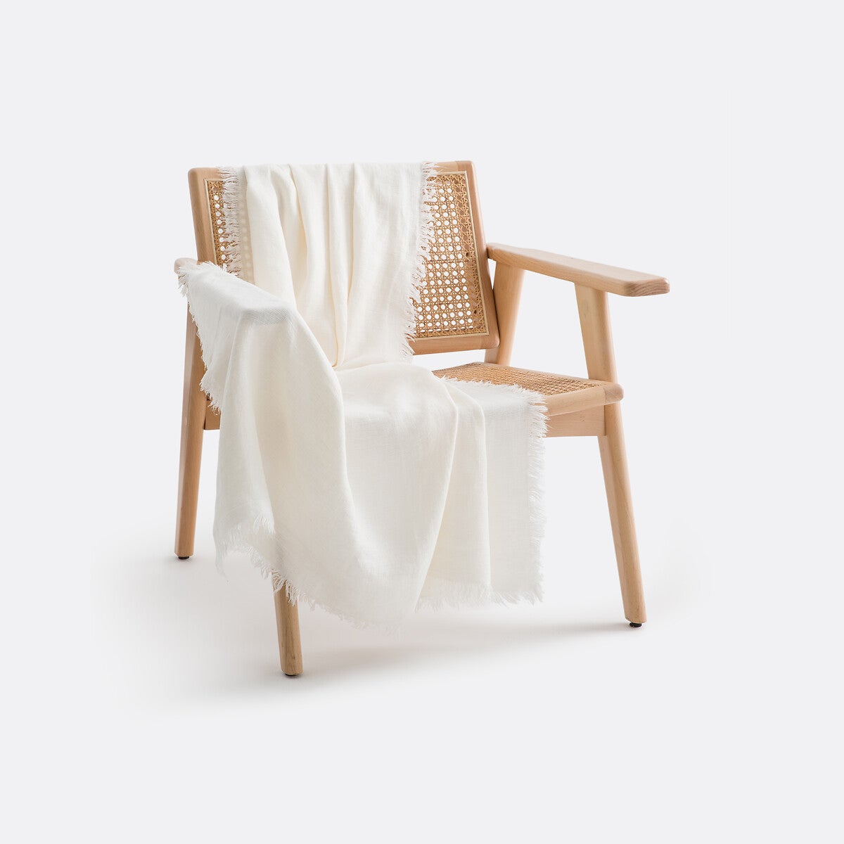 Plaid lin lavé, Linange - Ecru - 180 x 250 cm | Leroy Merlin