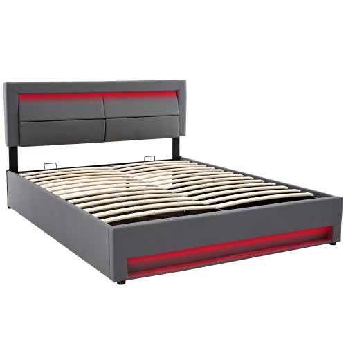 Lit capitonné 160 x 200 cm, avec port USB (charge sans fil et avec ...