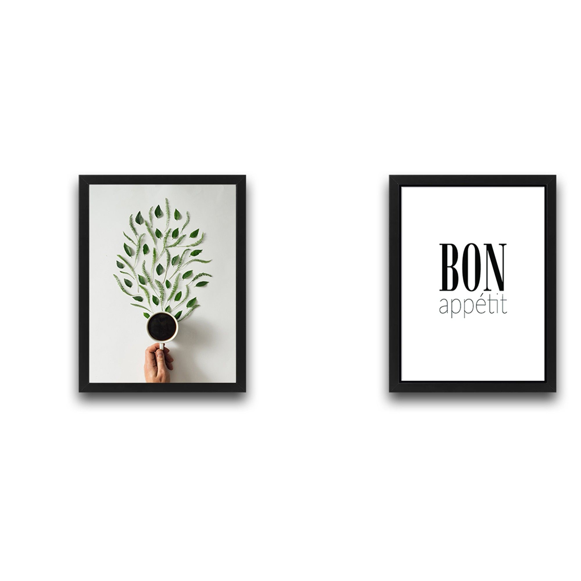 Lot de 2 tableaux Duo L30xH40 Motif « Bon appétit » et Thè Noir et ...