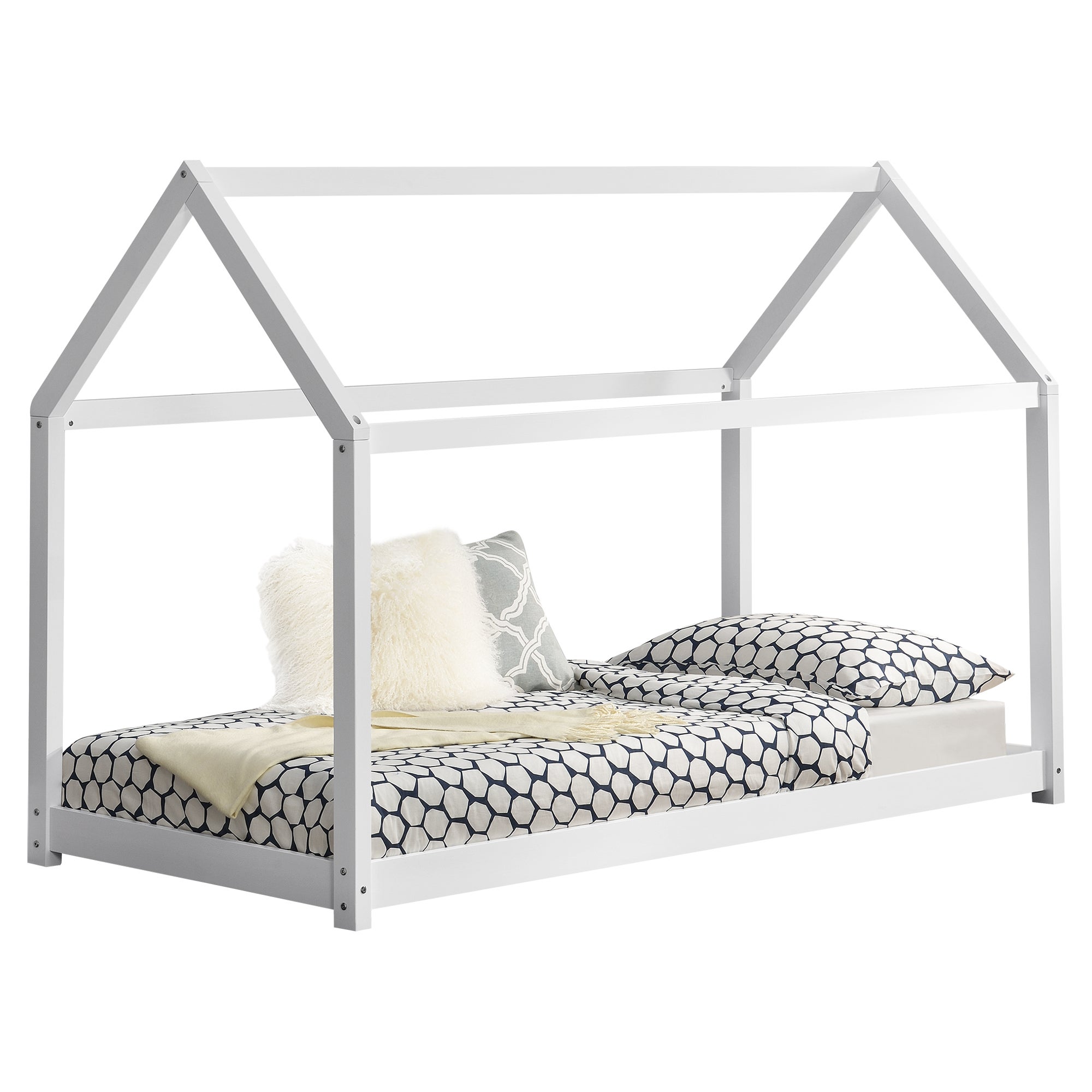 Lit Enfant Design Maison Netstal Pin 160 x 80 cm Blanc [en.casa ...