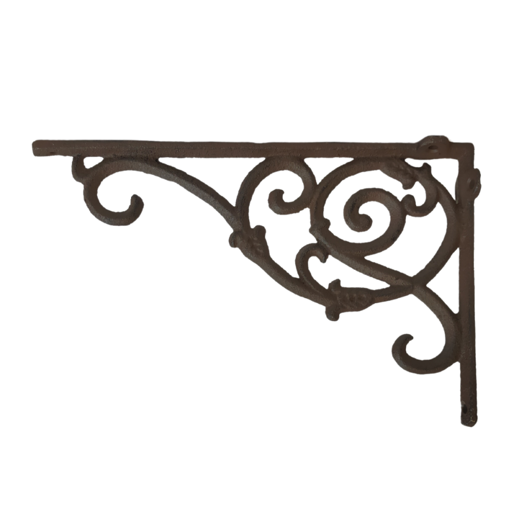 Équerre fixation étagère vintage ancienne fonte marron 24 x 15.5 cm ...