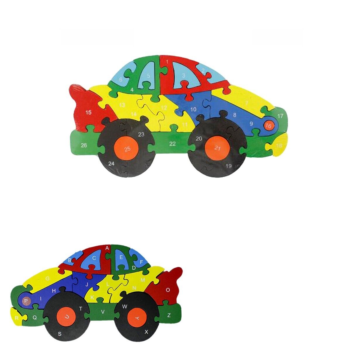 PUZZLE 3D IN LEGNO GIOCO EDUCATIVO NUMERI LETTERE BAMBINI FORMA ...