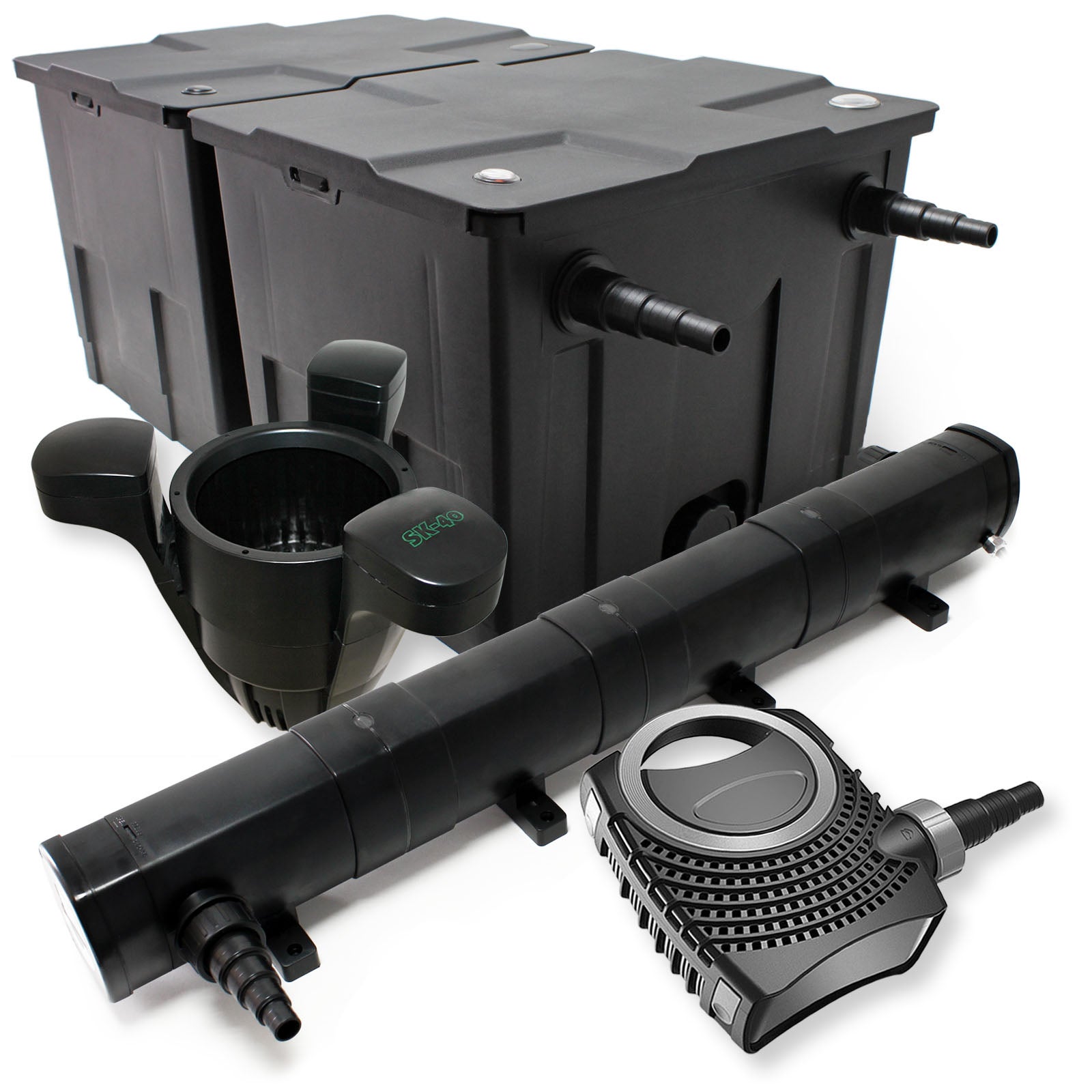 Wiltec Kit complet: CBF-350B Filtre de bassin jusqu'à 60000L Biologique ...