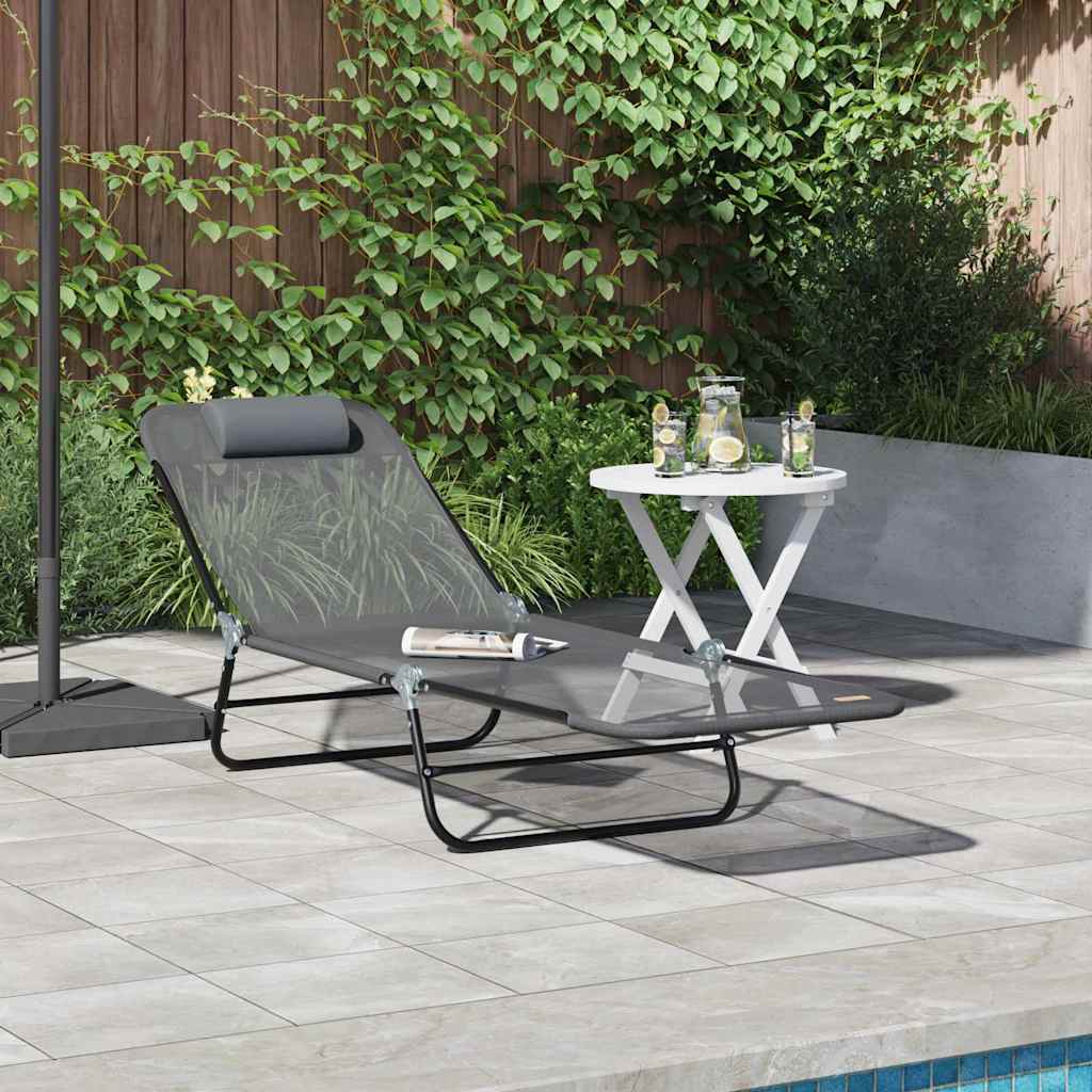 Maison Exclusive - Tumbona plegable 1-persona Gris 182 x 55 x 85.5cm ...