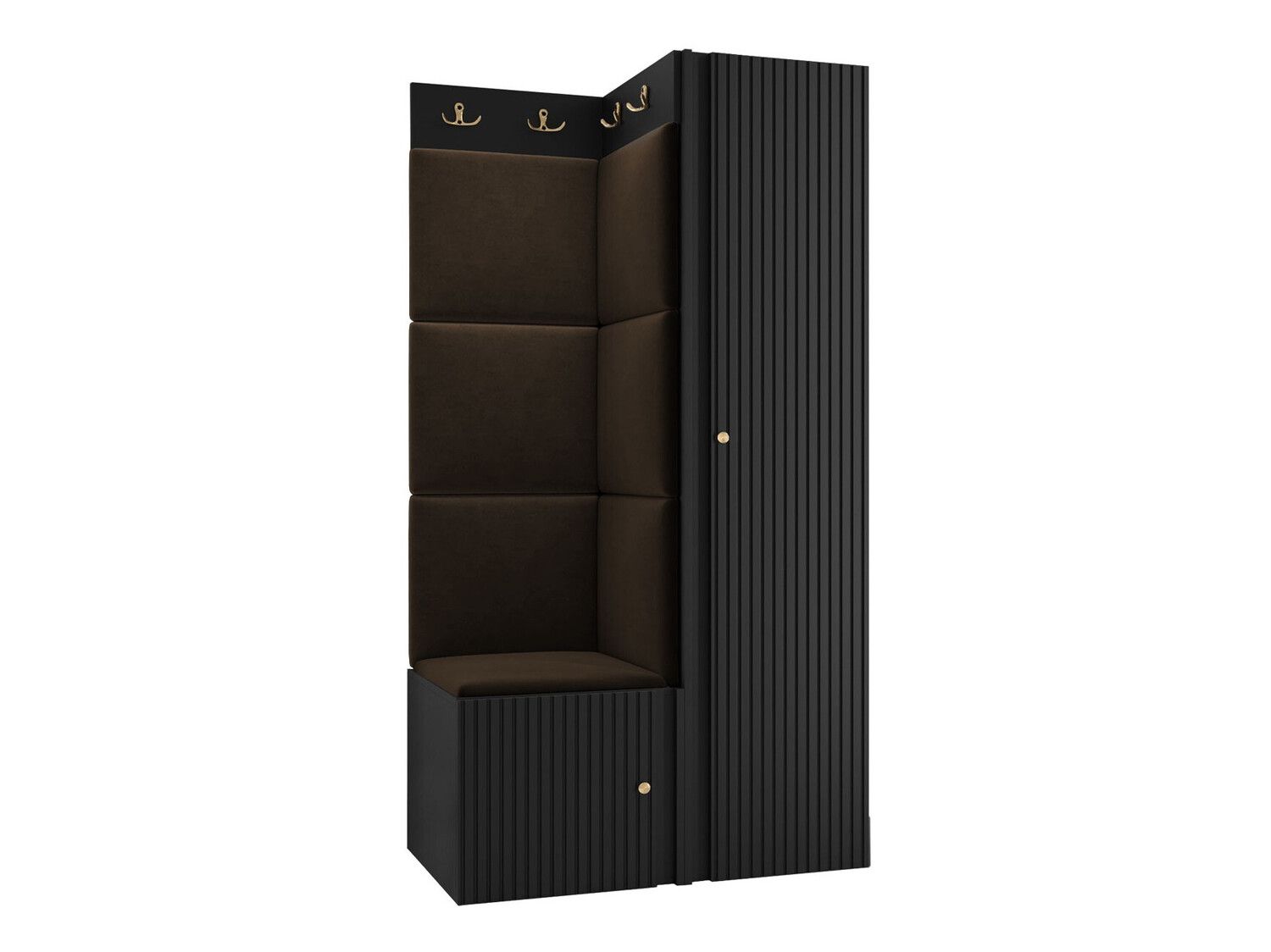 Conjunto de recibidor Hartford 390, 186x82x46cm, Marrón, Negro ... Conjunto de recibidor Hartford 390, 186x82x46cm, Marrón, Negro ...