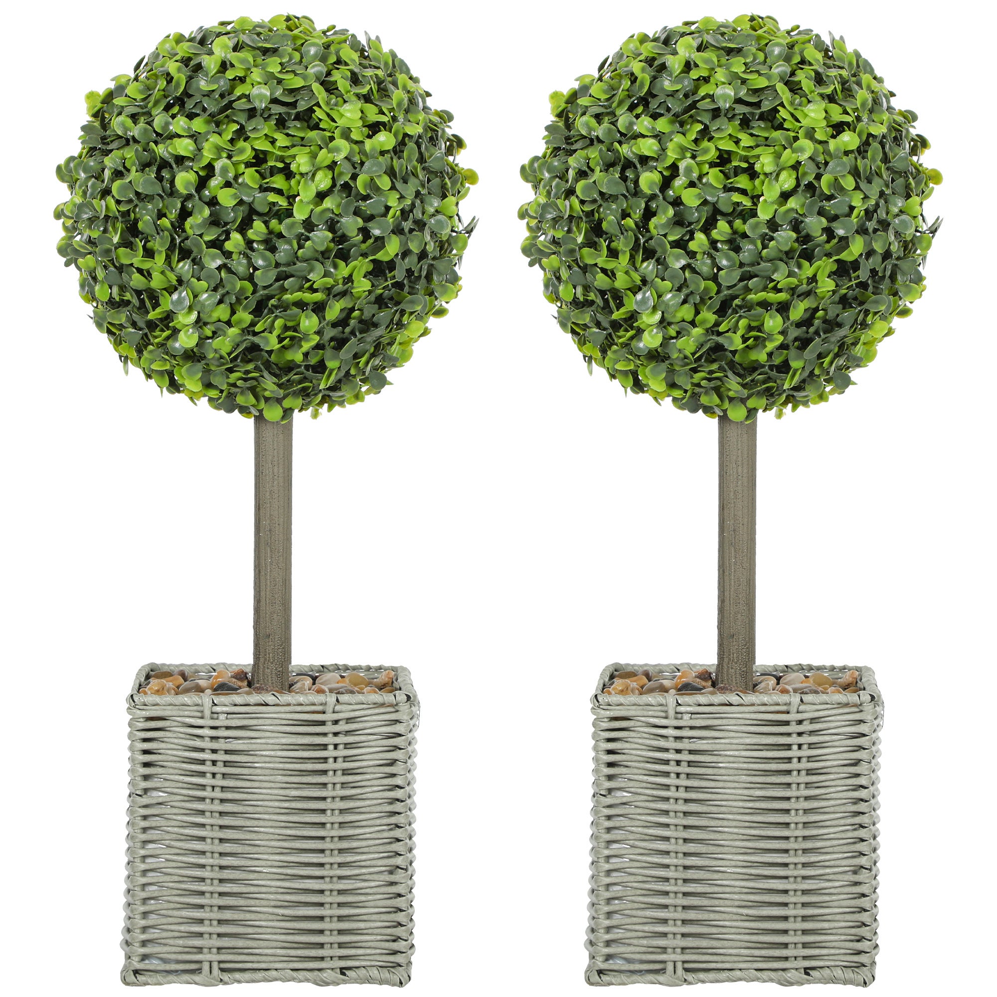 Lot 2 plantes artificielles arbres résistants UV pot intérieur ...