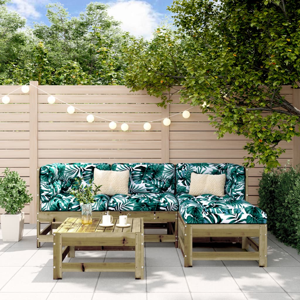 Salon de jardin 5 pcs bois de pin imprégné | Leroy Merlin