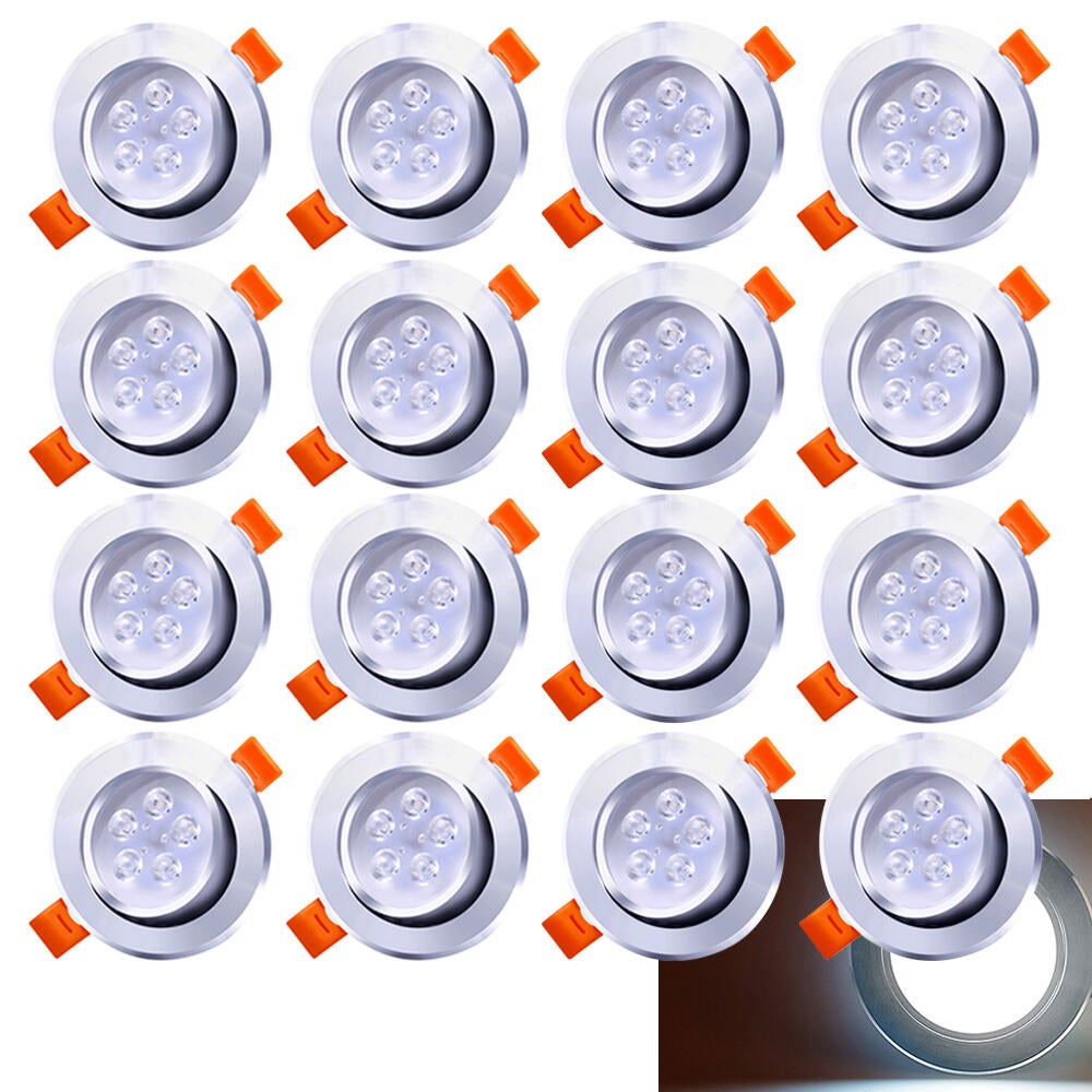 20 Unidades Focos de Empotrar para Interior LED Orientables 3W Blanco ...