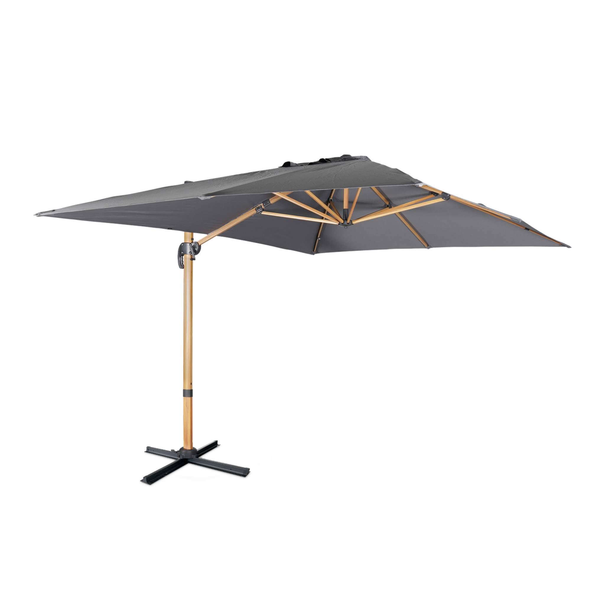Parasol déporté rectangulaire 3x4m - Wimereux - gris- Parasol excentré ...