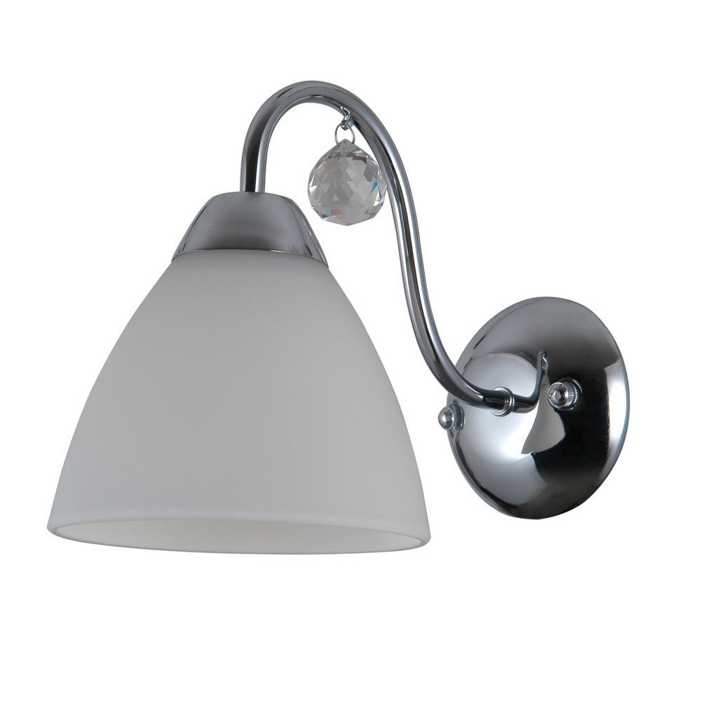 Italux Lugano - Applique Stylisée Chrome, Blanc 1 Lumière avec Abat ...