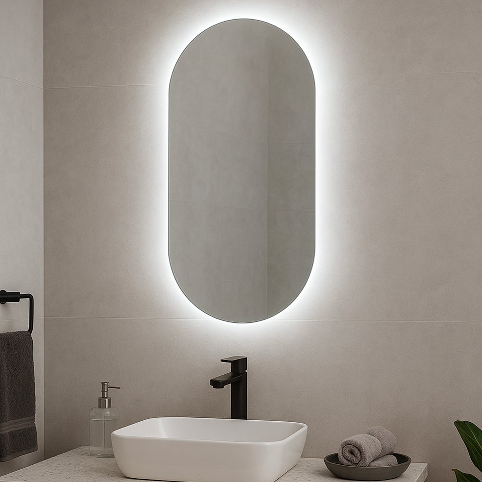 Specchio led bagno ovale 50x90 luce fredda | Leroy Merlin