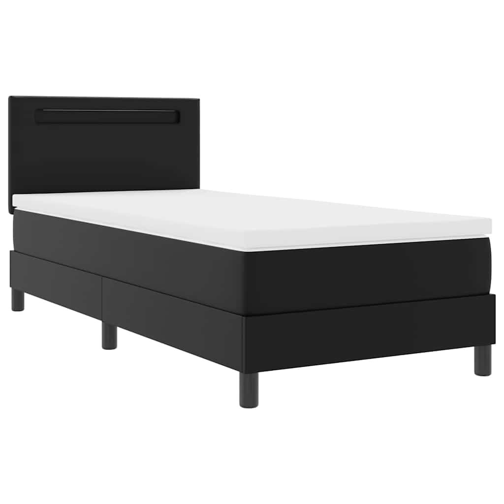 Lit simple | Lit adulte | Lit Box Spring avec matelas – Noir, 90x200 cm ...