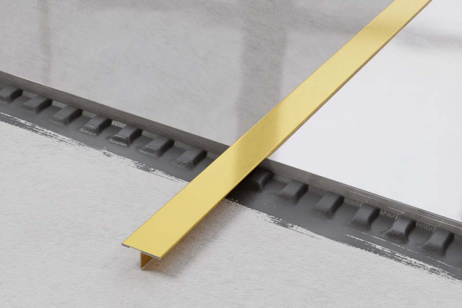 Profilé décoratif en T en acier inoxydable 20mm x 2700mm - or satiné ...