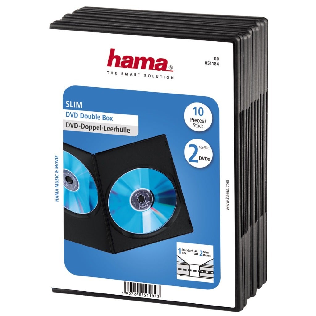 Hama Dvd Slim Box Double Noir 10 Pièces | Leroy Merlin