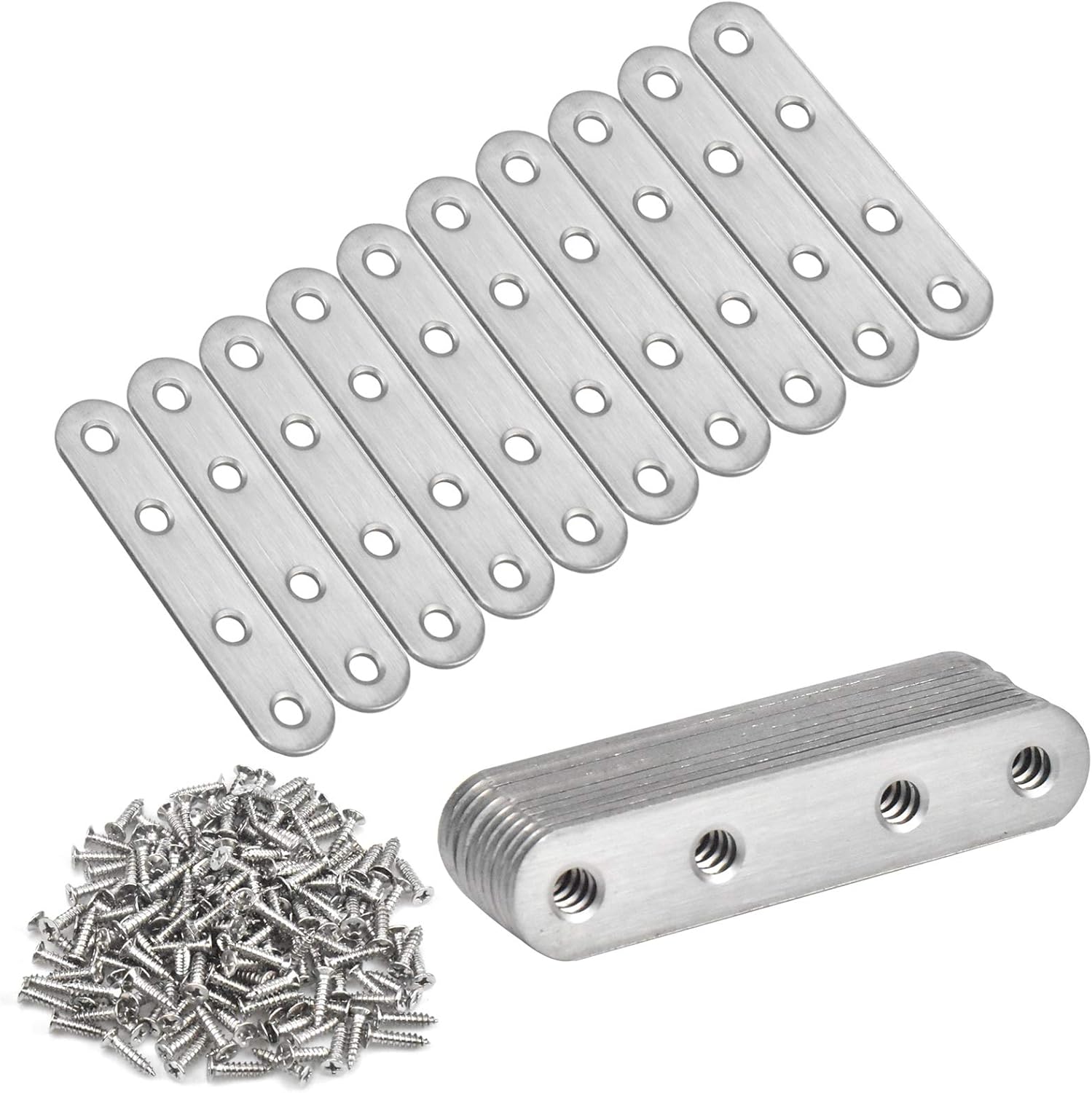 20 pièces Pattes d'assemblage en Acier Inoxydable, Argent Supports d ...