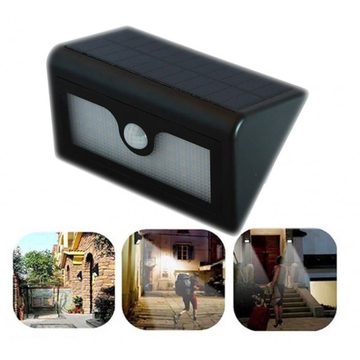 50 LED PANEL SOLAR LUZ RECARGABLE SENSOR DE MOVIMIENTO JARDÍN EXTERIOR ...