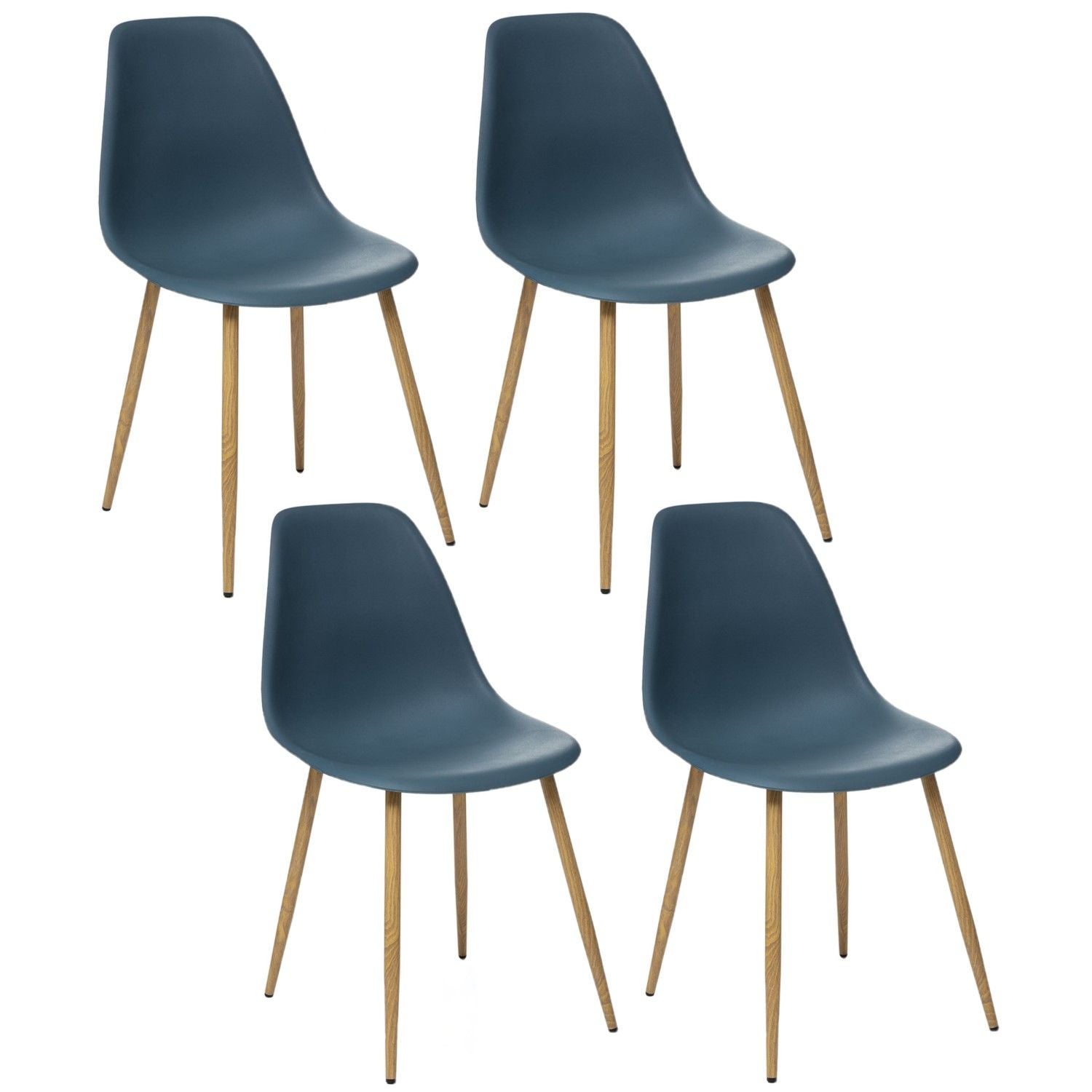 Lot de 4 Chaises design scandinave Taho - Vert Navy | Leroy Merlin