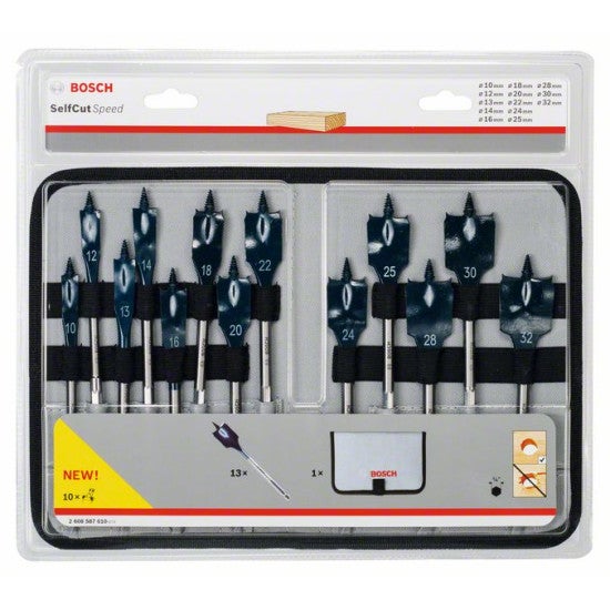 Juego de brocas planas autocortantes BOSCH de Ø10 a 32 mm - 2608900336 ...