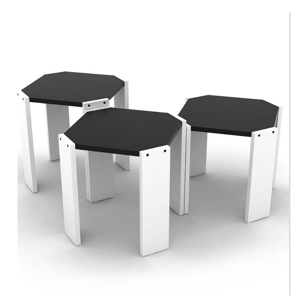 Trois tables pliantes en blanc, noir, plateau polyvalent | Leroy Merlin