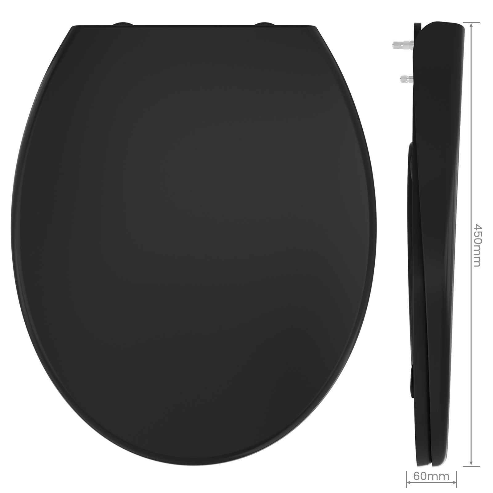 Sedile WC a forma di O - Sedile WC nero con chiusura ammortizzata ...